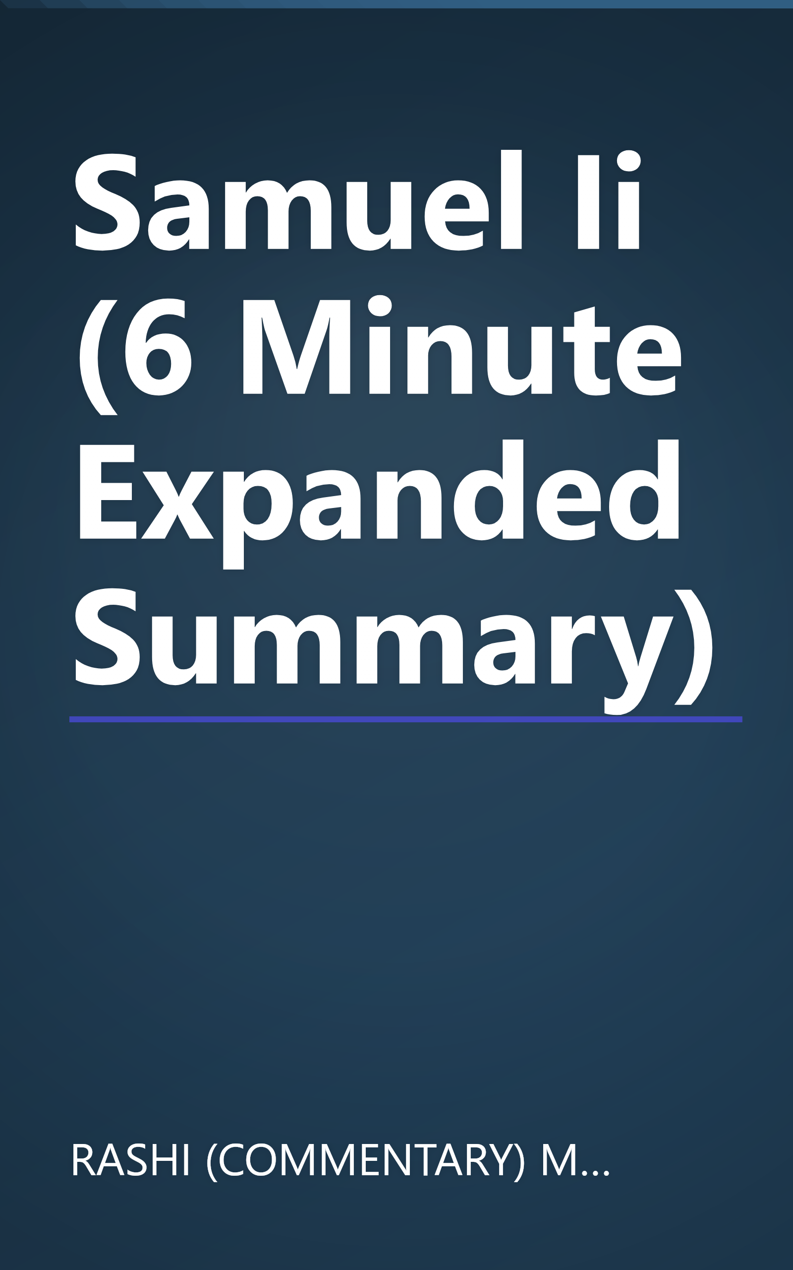 Samuel Ii (6 Minute   Expanded Summary) book cover