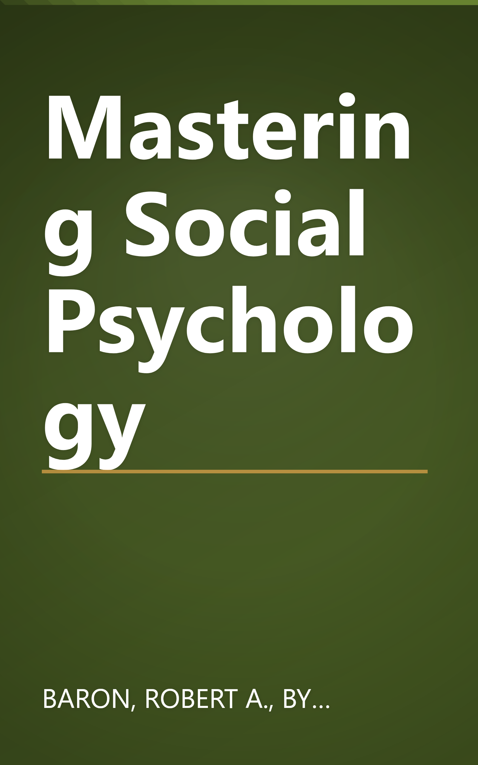 Mastering Social Psychology book cover