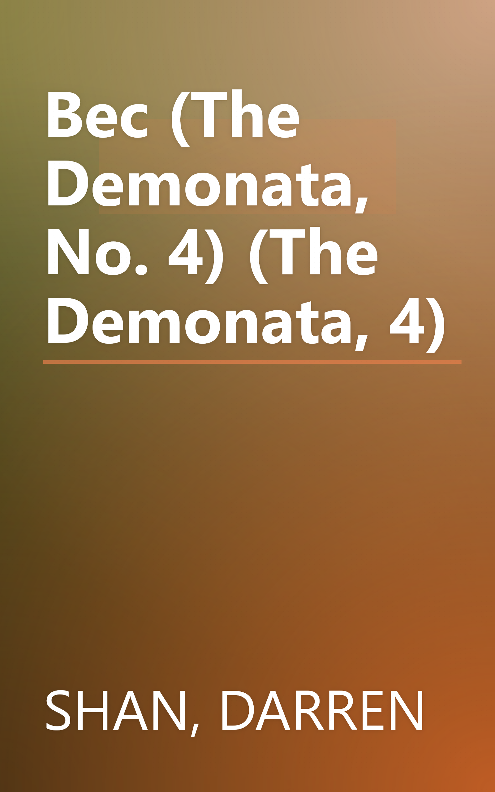 Bec (The Demonata, No. 4) (The Demonata, 4) book cover