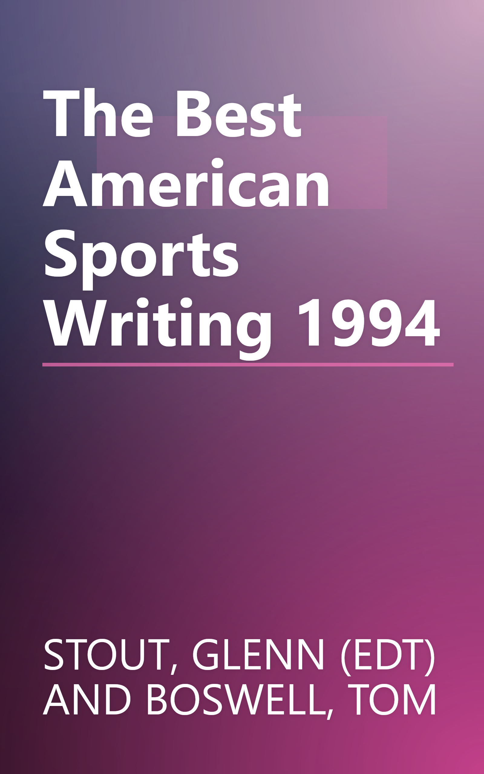 The Best American Sports Writing 1994 book cover