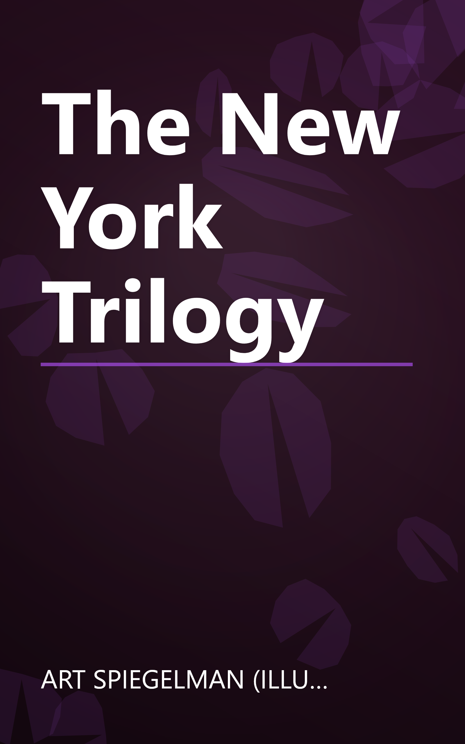 The New York Trilogy book cover