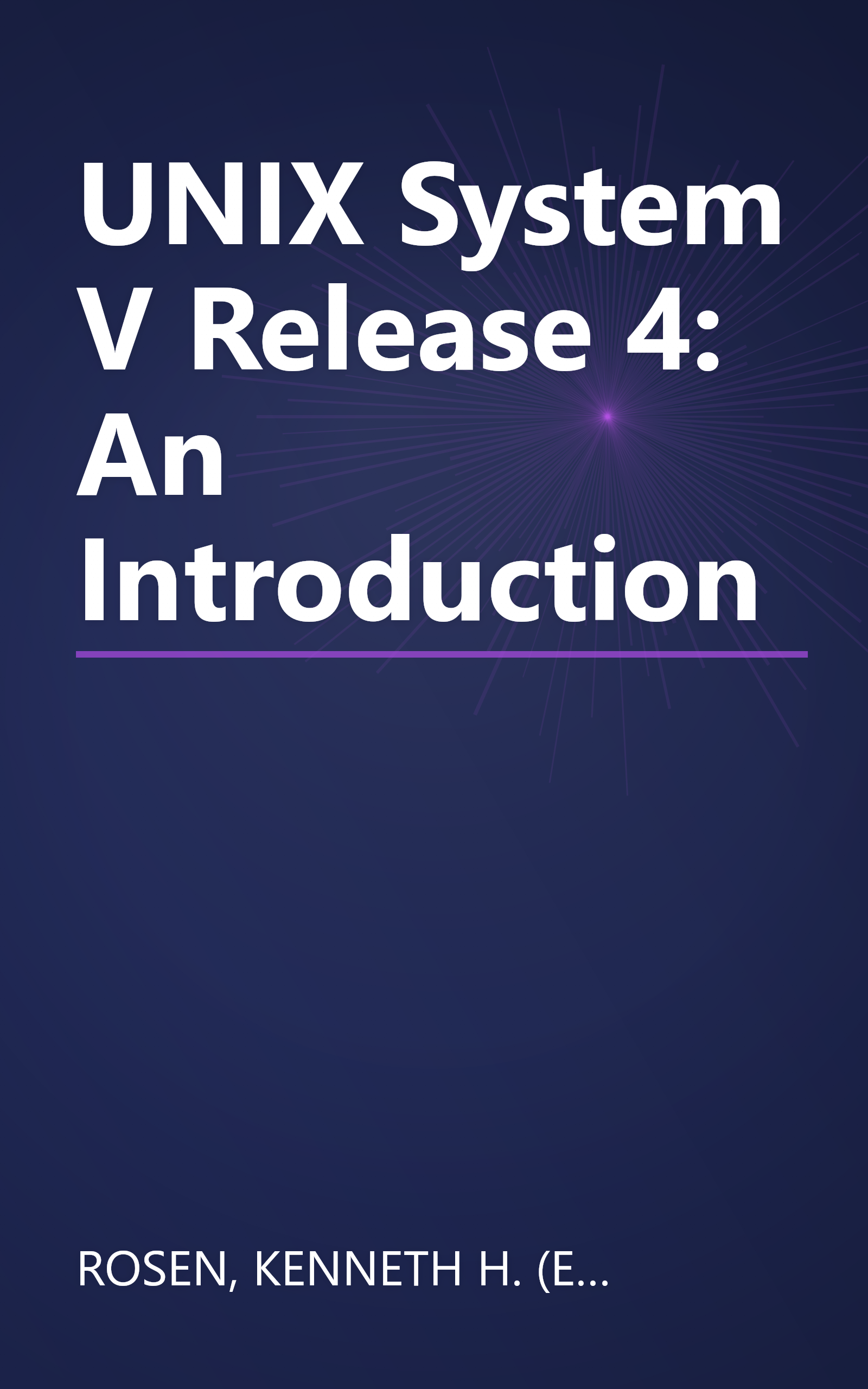 UNIX System V Release 4: An Introduction book cover