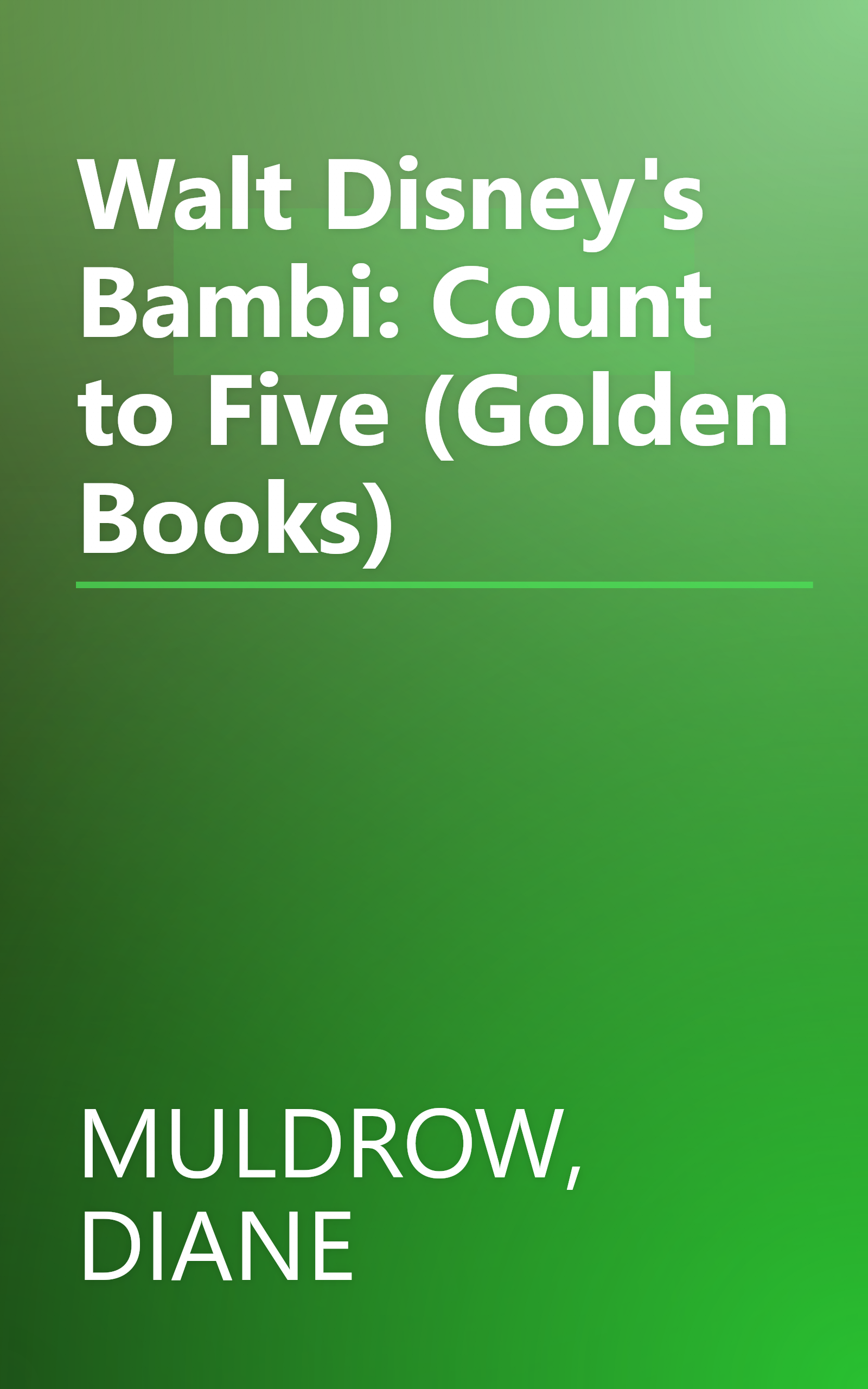 Walt Disney's Bambi: Count to Five (Golden Books) book cover