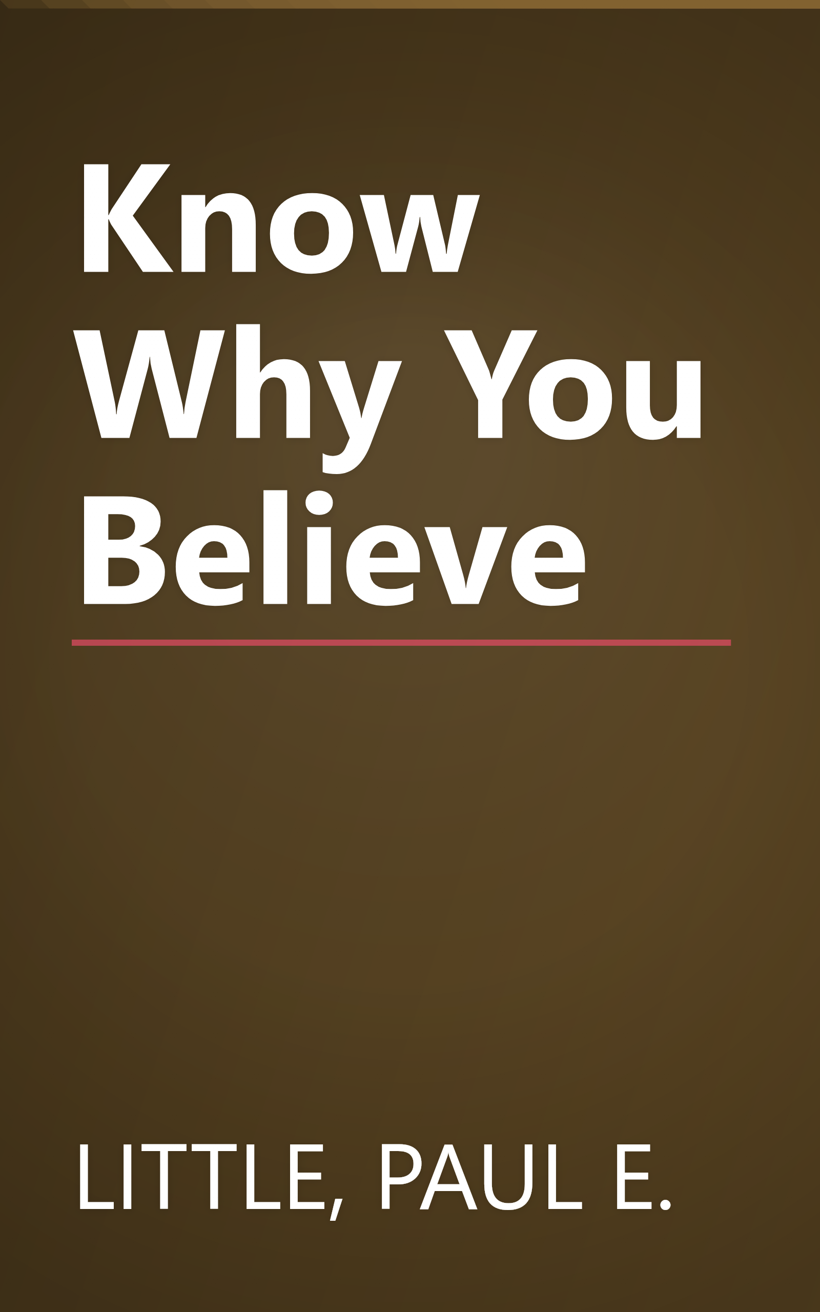 Know Why You Believe book cover