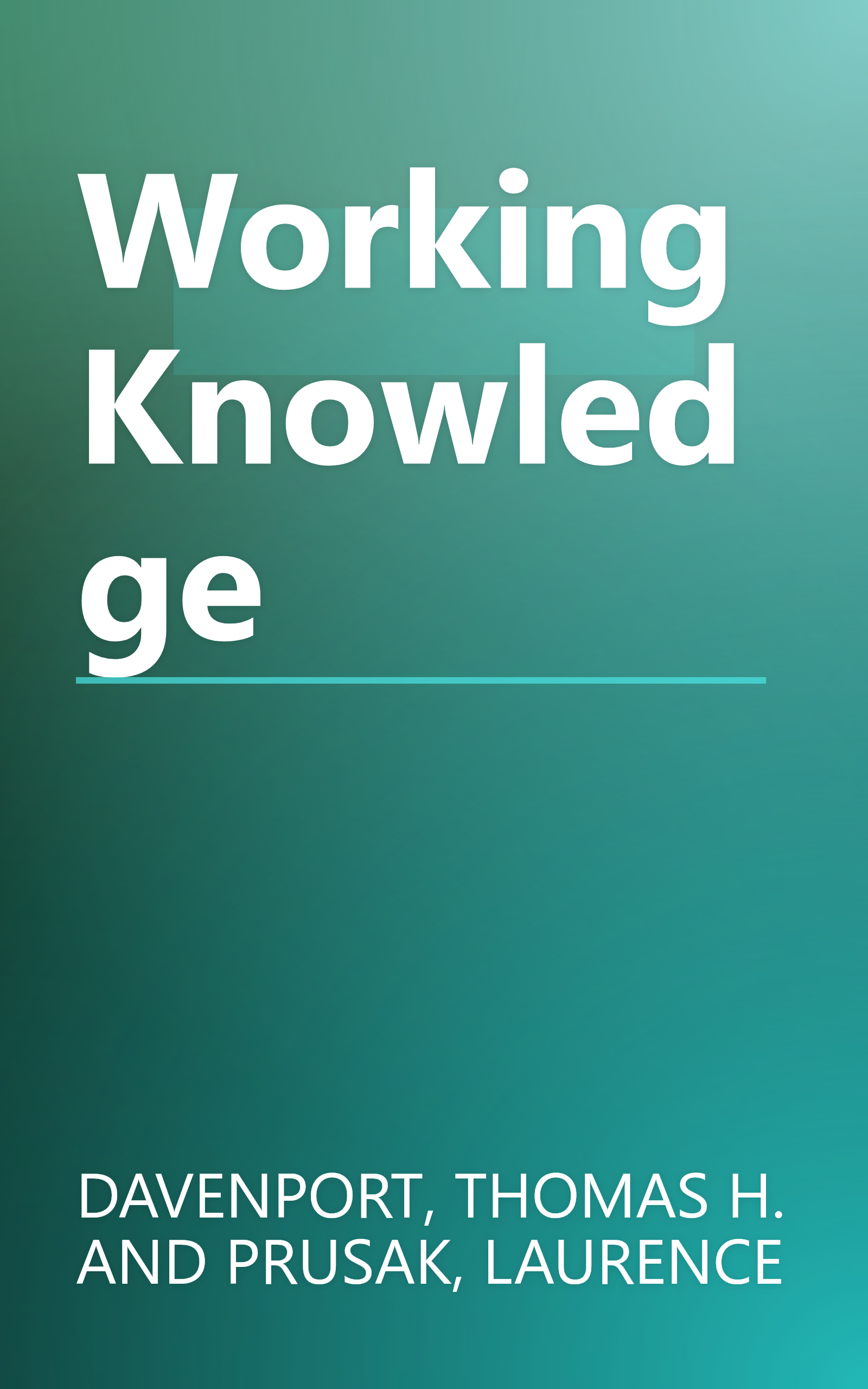 Working Knowledge book cover