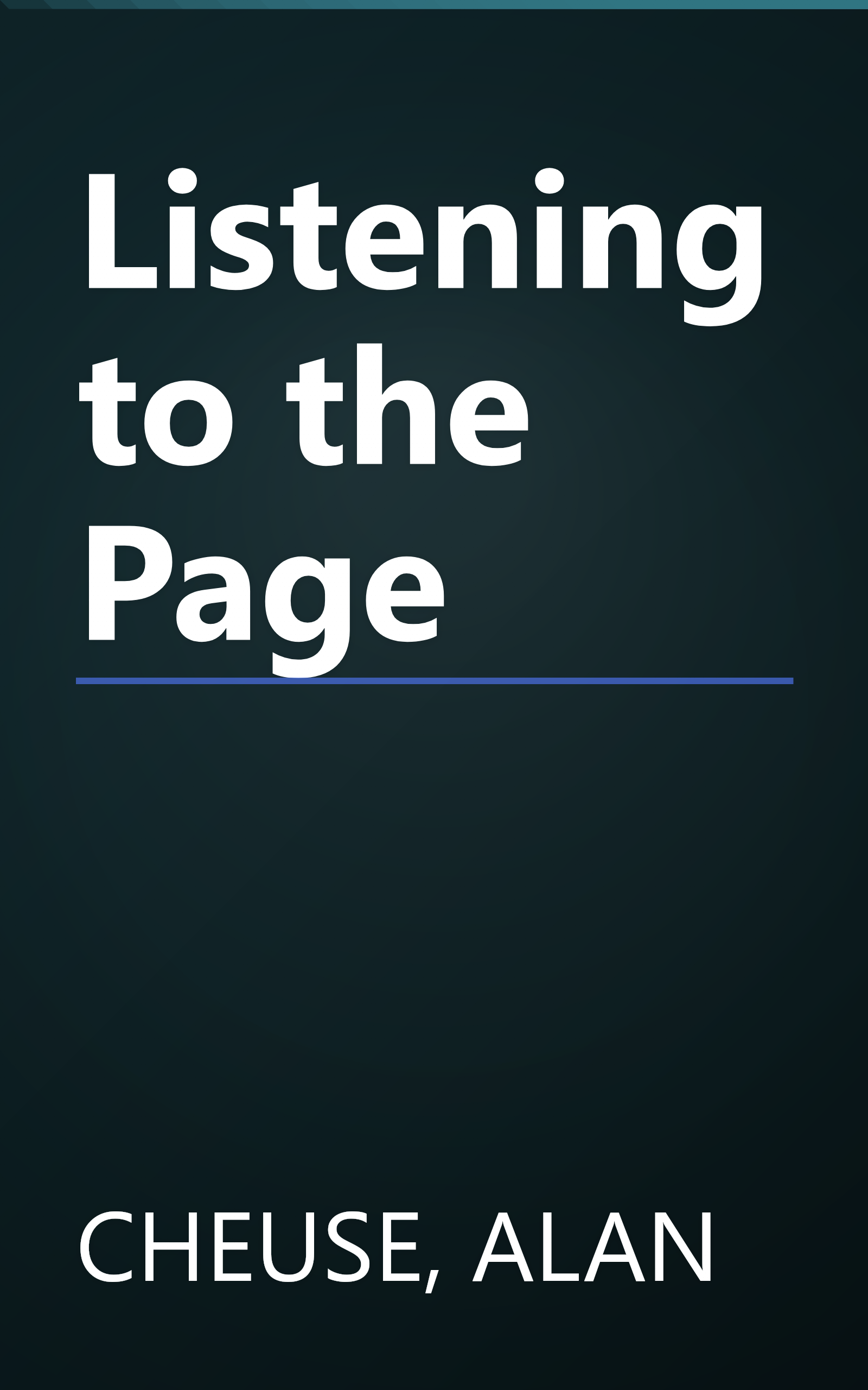 Listening to the Page book cover