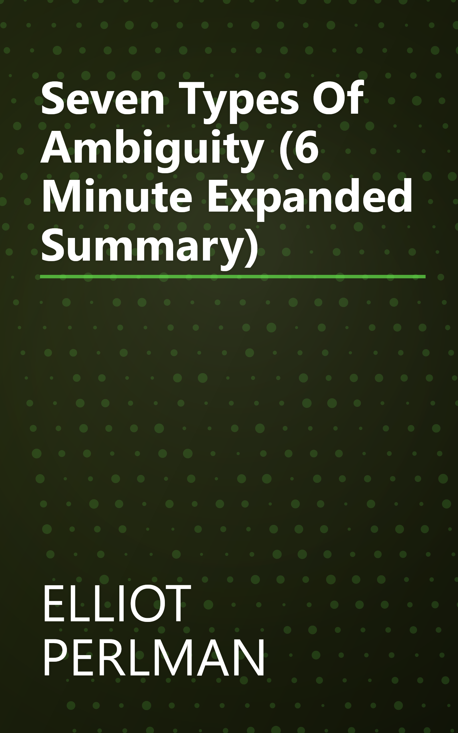 Seven Types Of Ambiguity (6 Minute   Expanded Summary) book cover