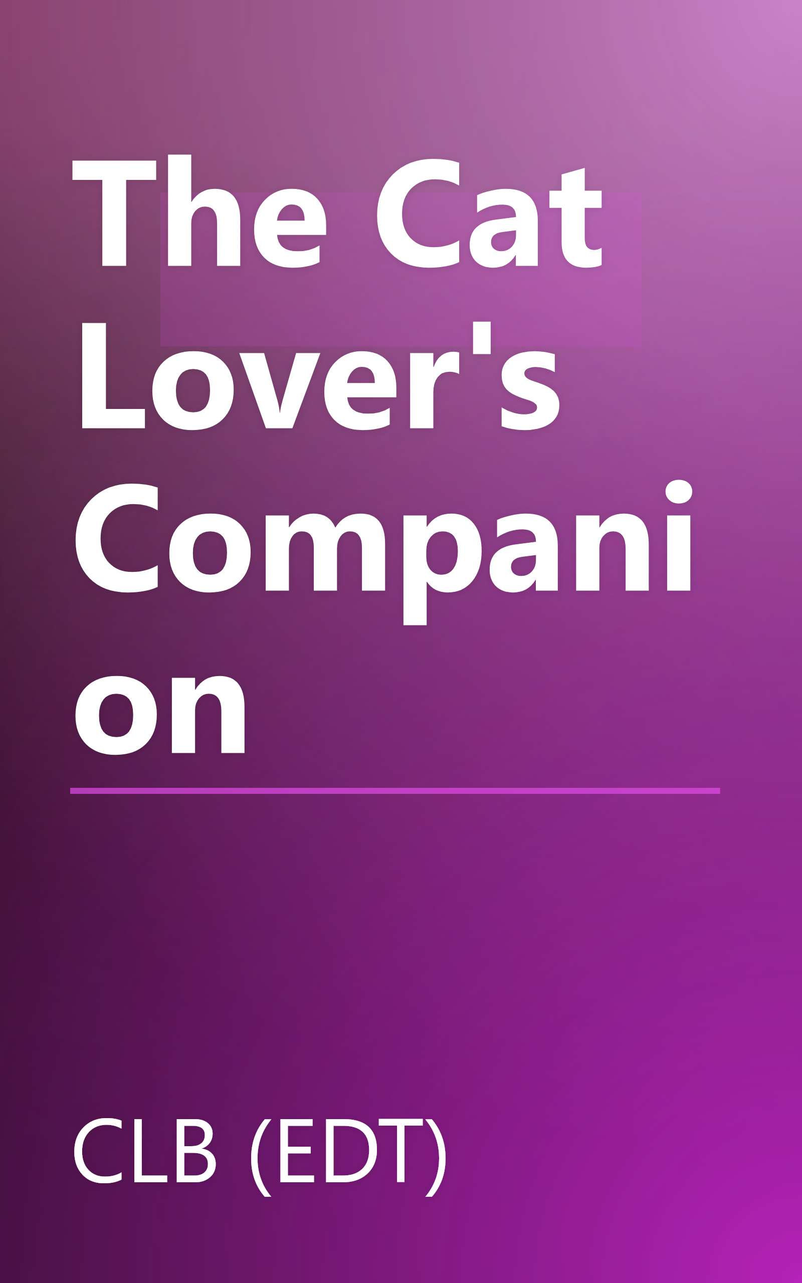 The Cat Lover's Companion book cover
