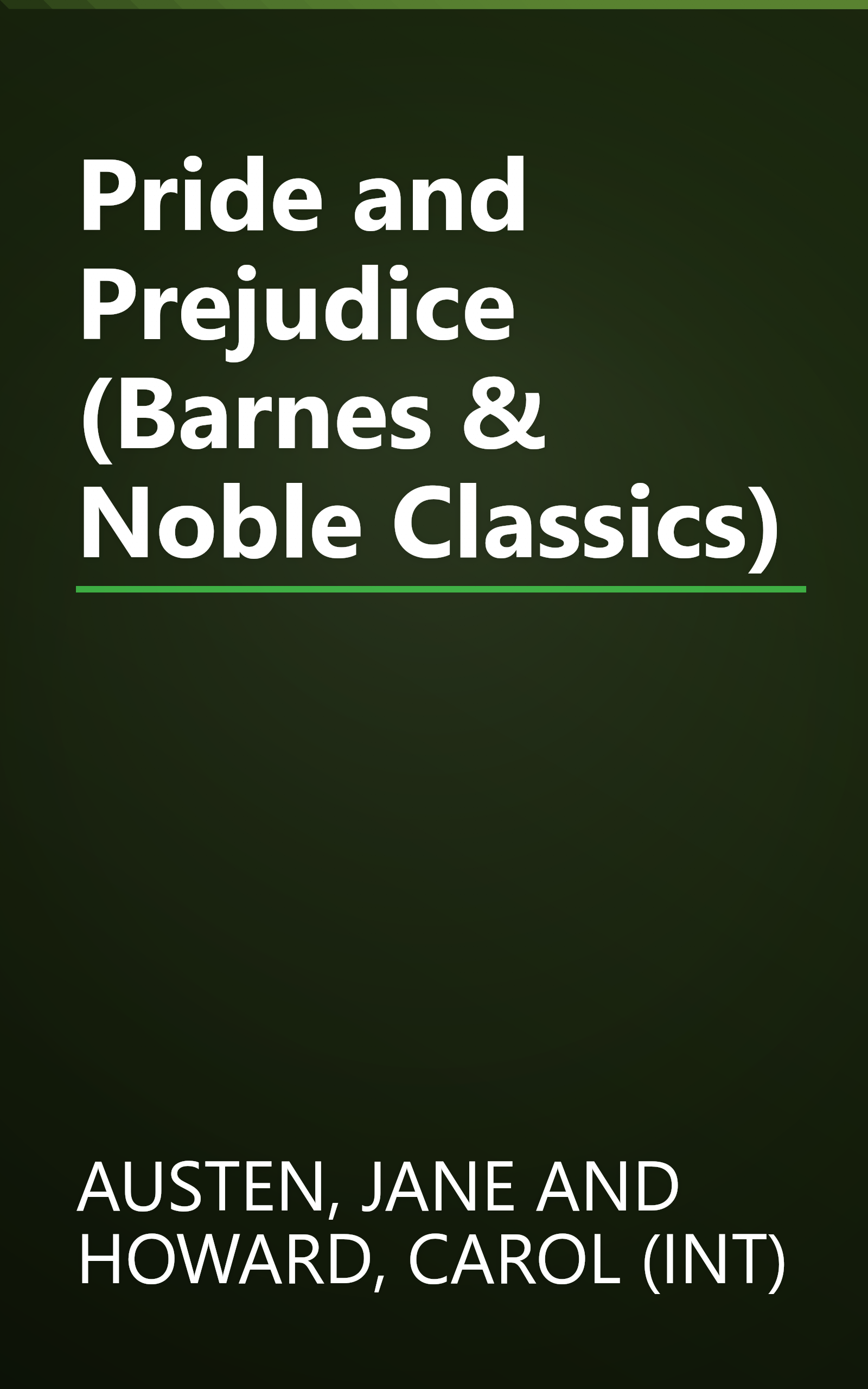 Pride and Prejudice (Barnes & Noble Classics) book cover