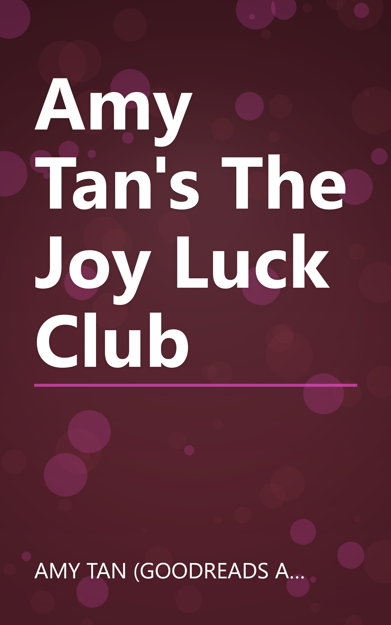 Amy Tan's The Joy Luck Club book cover
