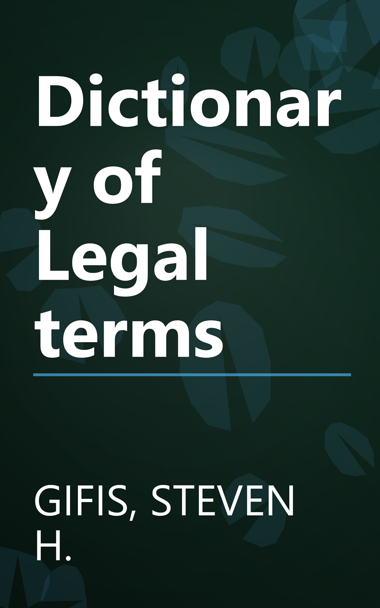 Dictionary of Legal terms book cover