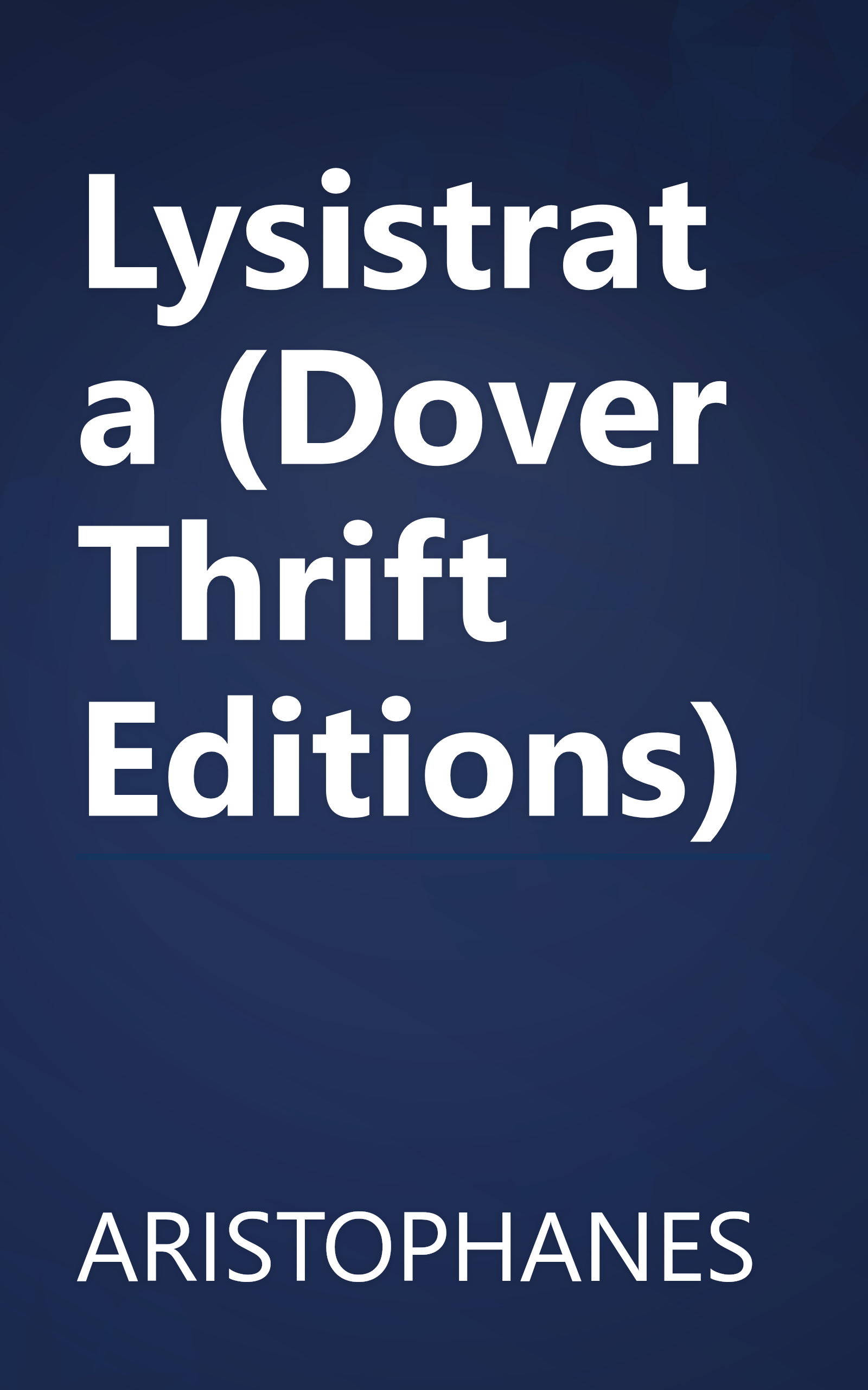 Lysistrata (Dover Thrift Editions) book cover