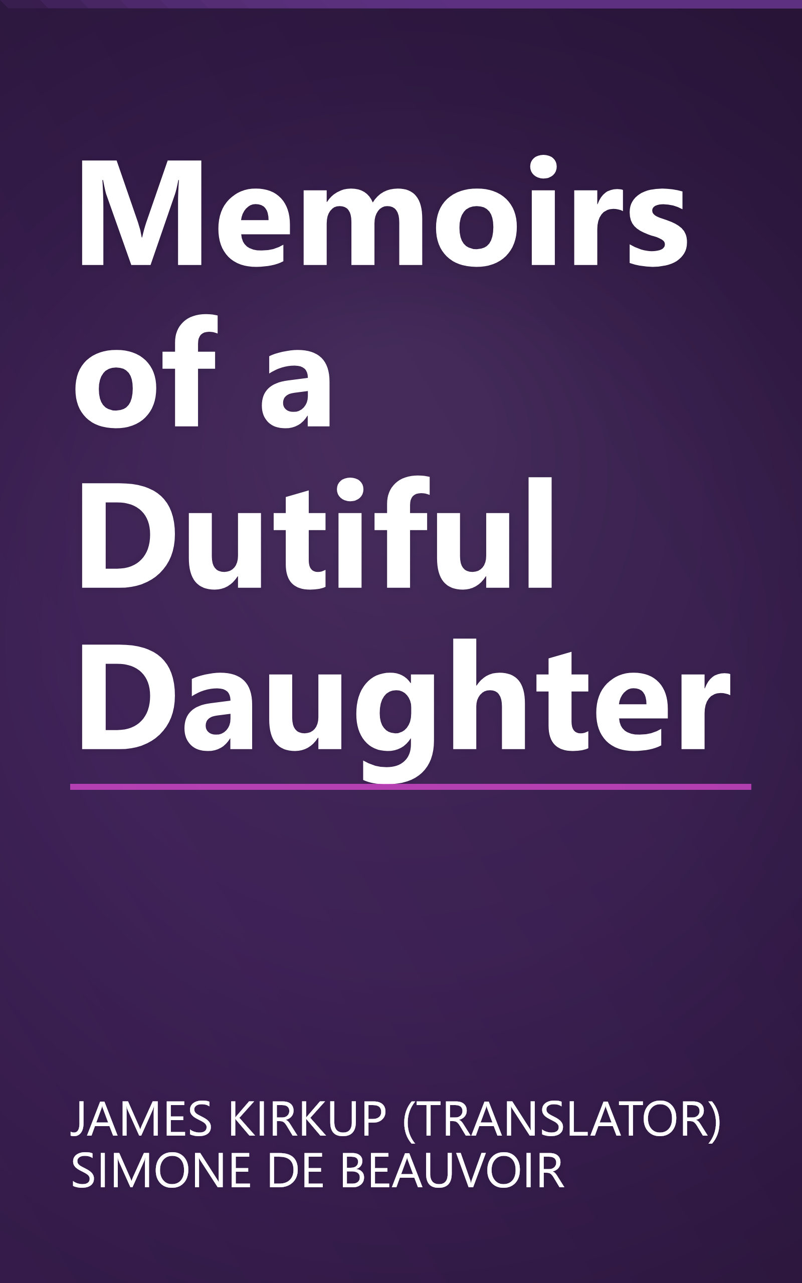 Memoirs of a Dutiful Daughter book cover