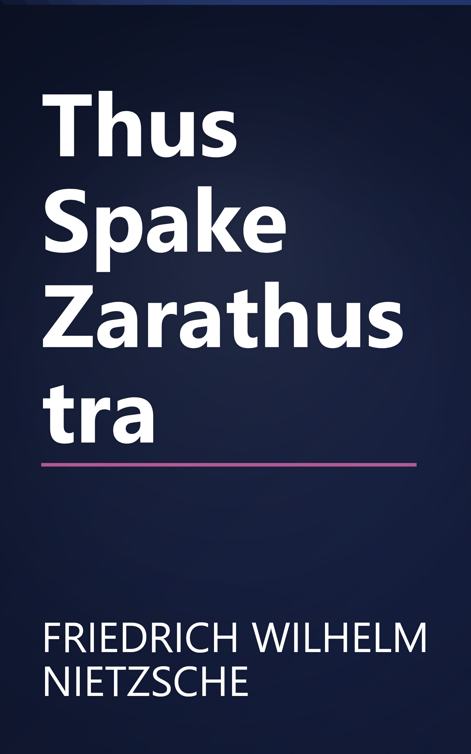 Thus Spake Zarathustra book cover