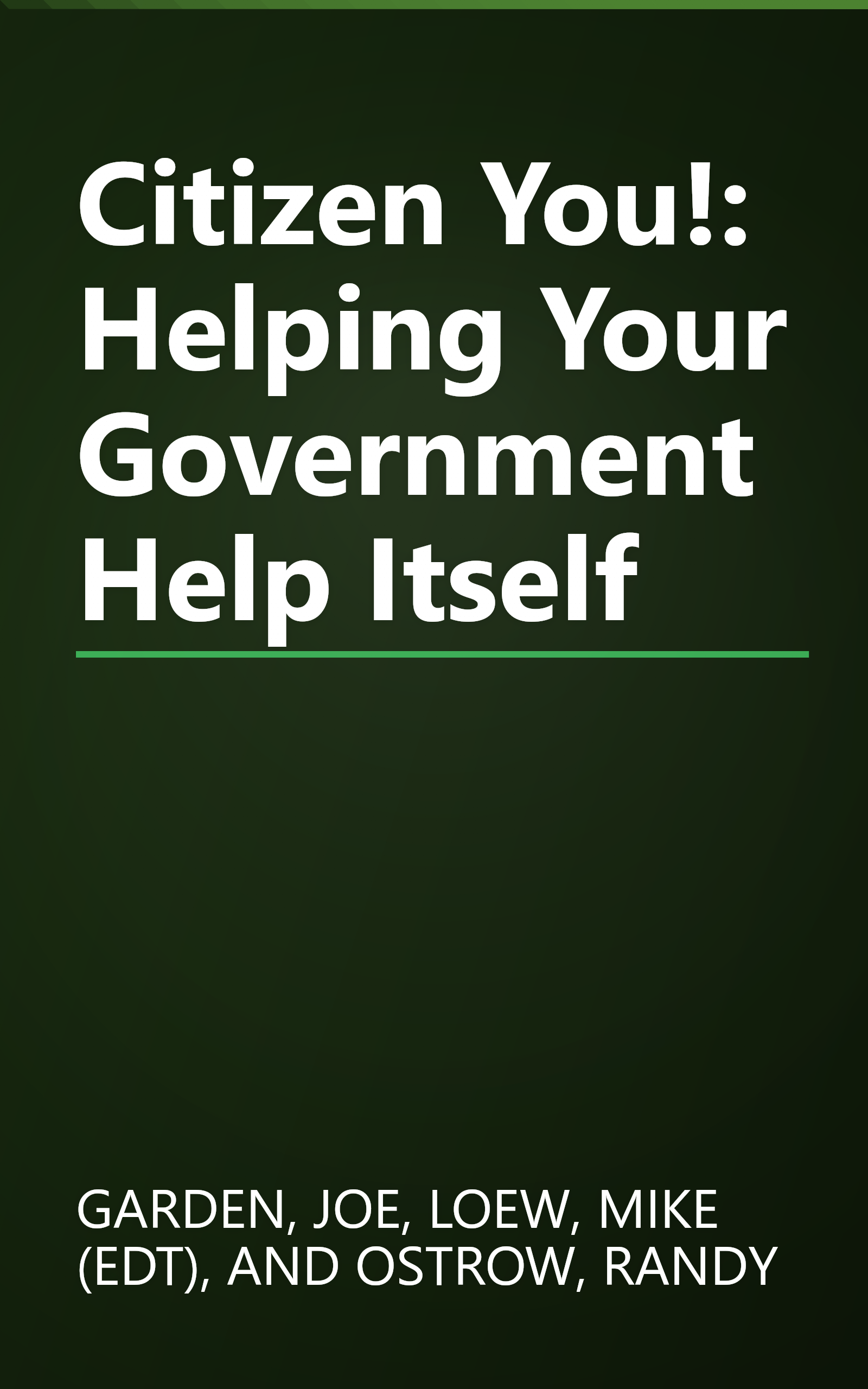 Citizen You!: Helping Your Government Help Itself book cover