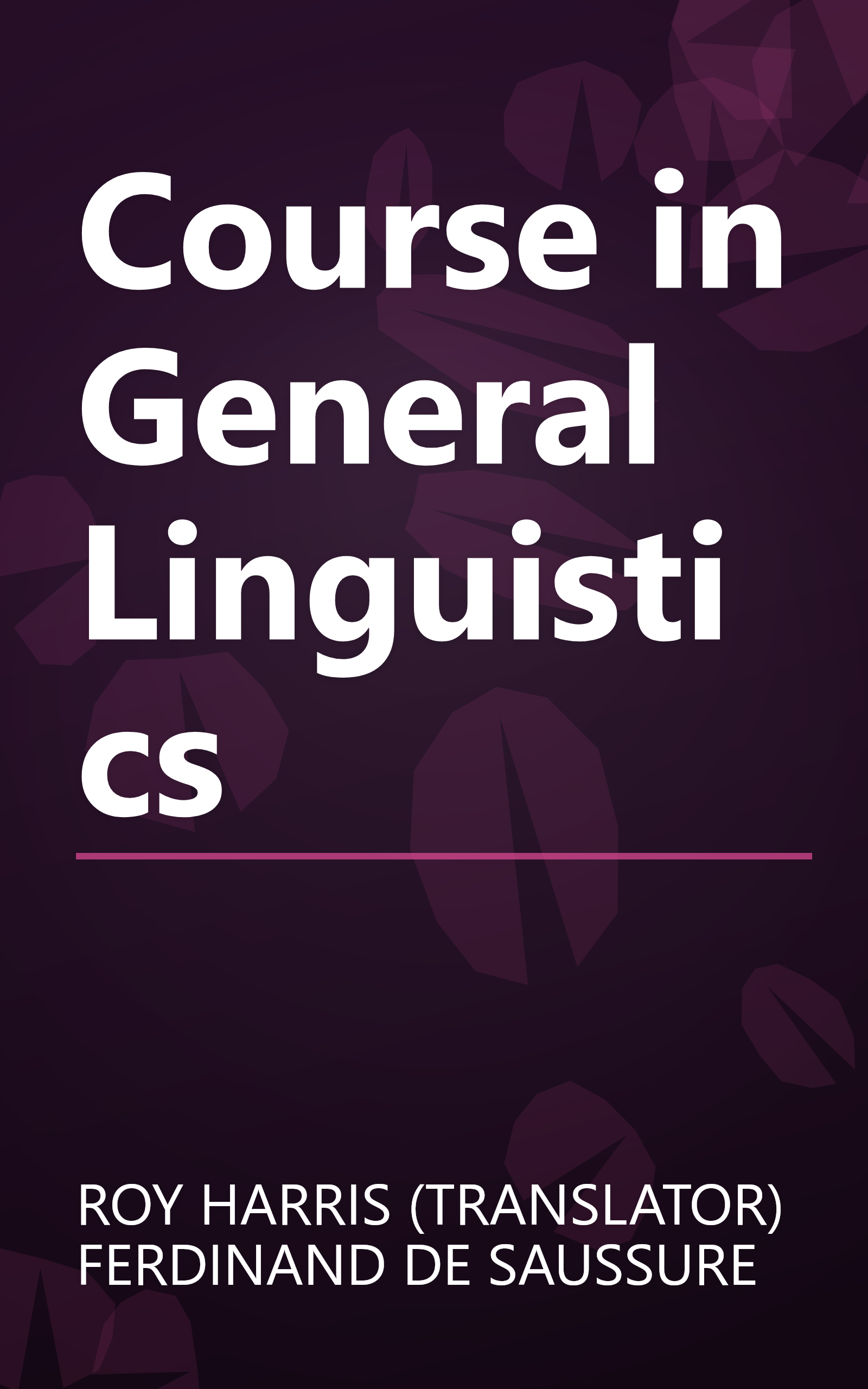Course in General Linguistics book cover