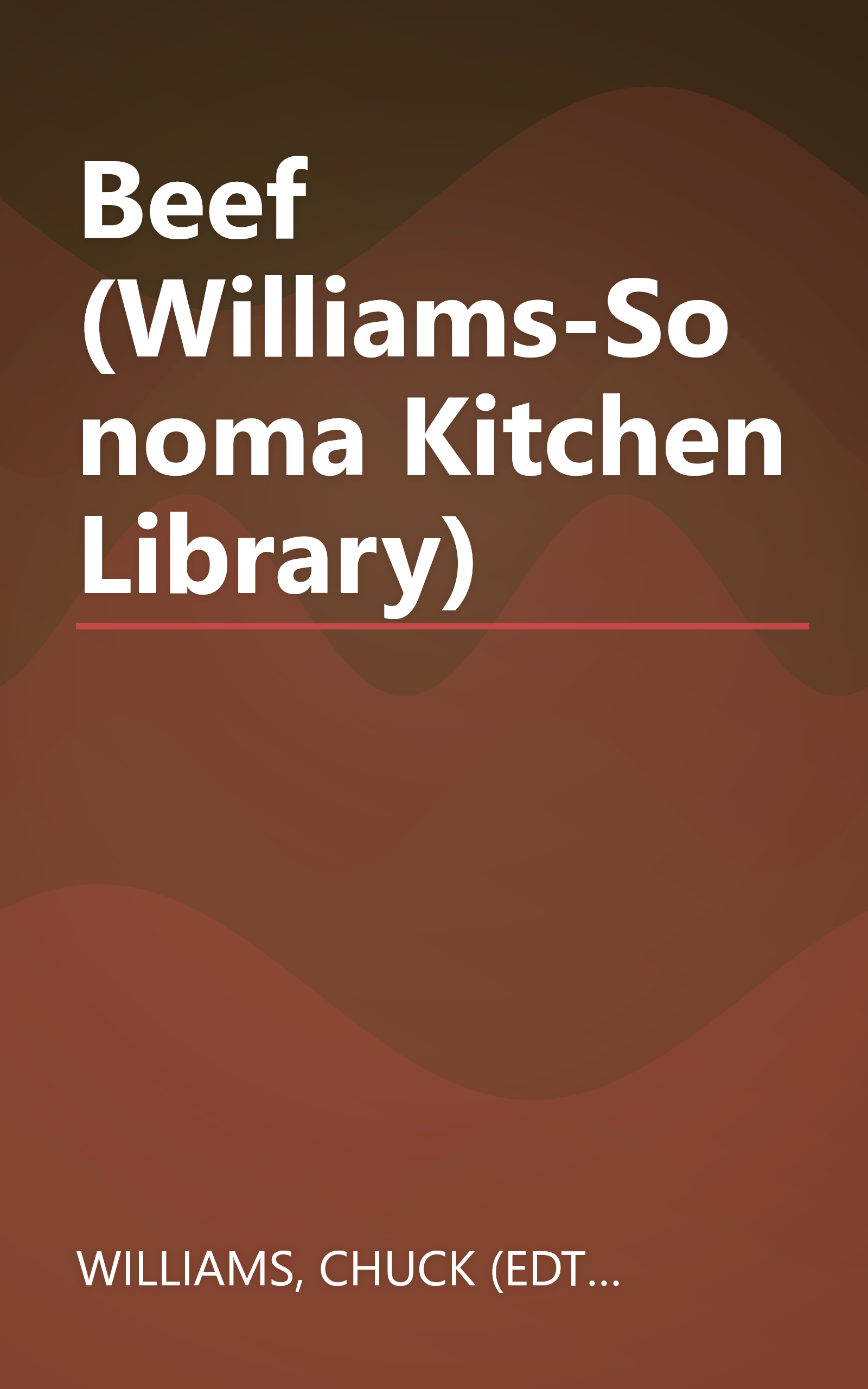 Beef (Williams-Sonoma Kitchen Library) book cover
