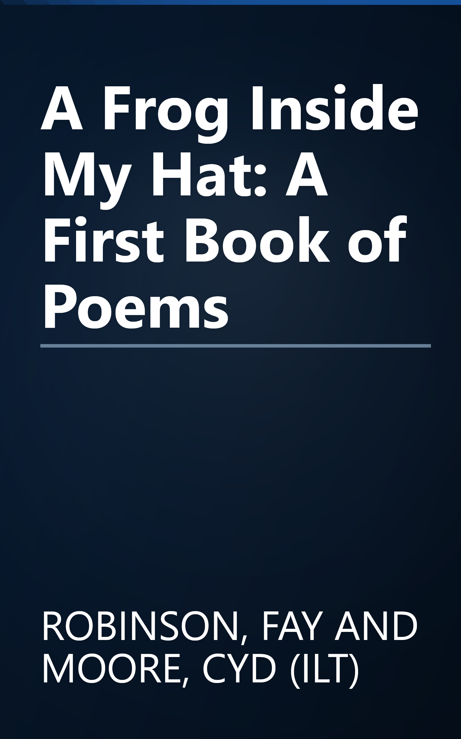 A Frog Inside My Hat: A First Book of Poems book cover
