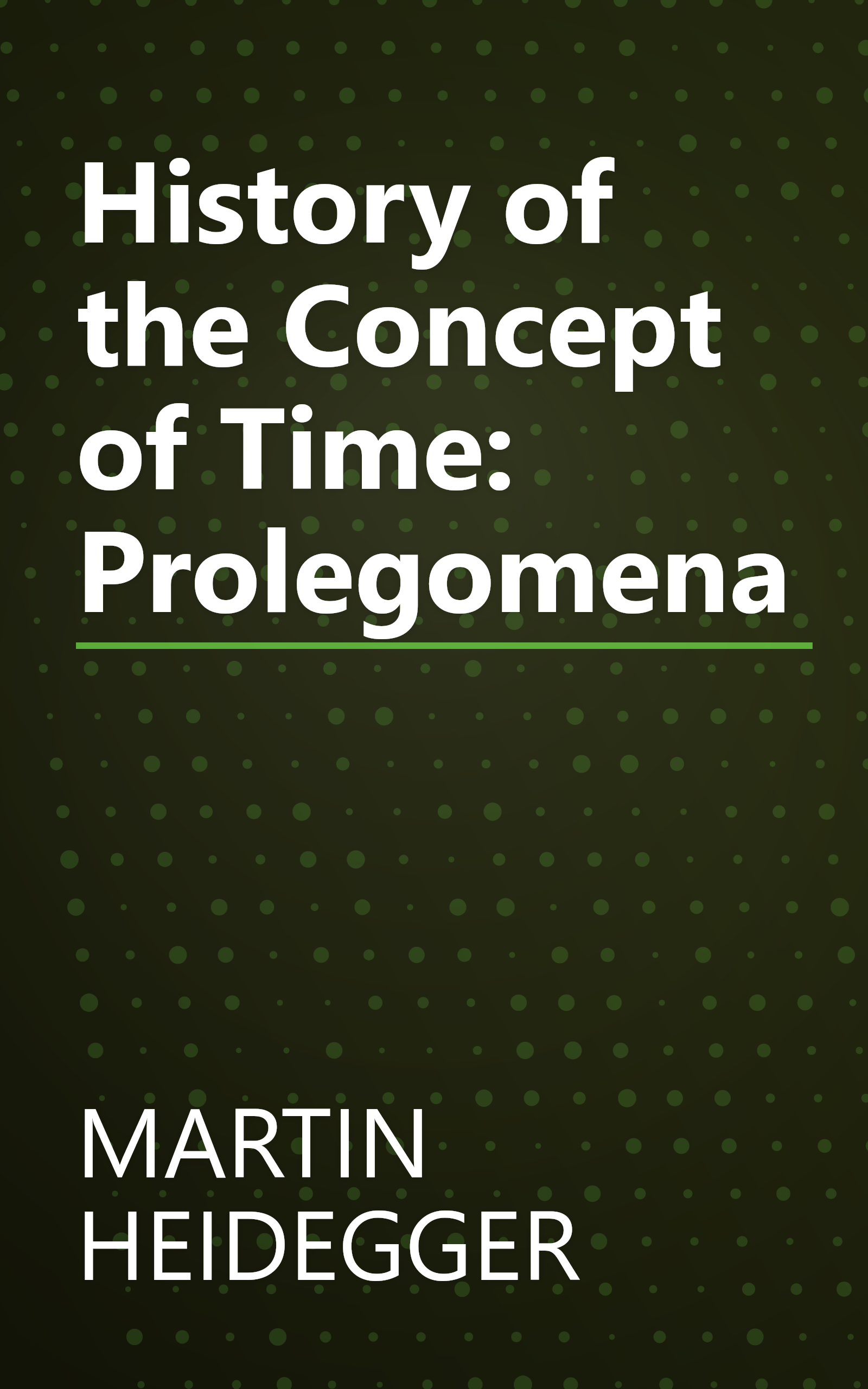 History of the Concept of Time: Prolegomena book cover