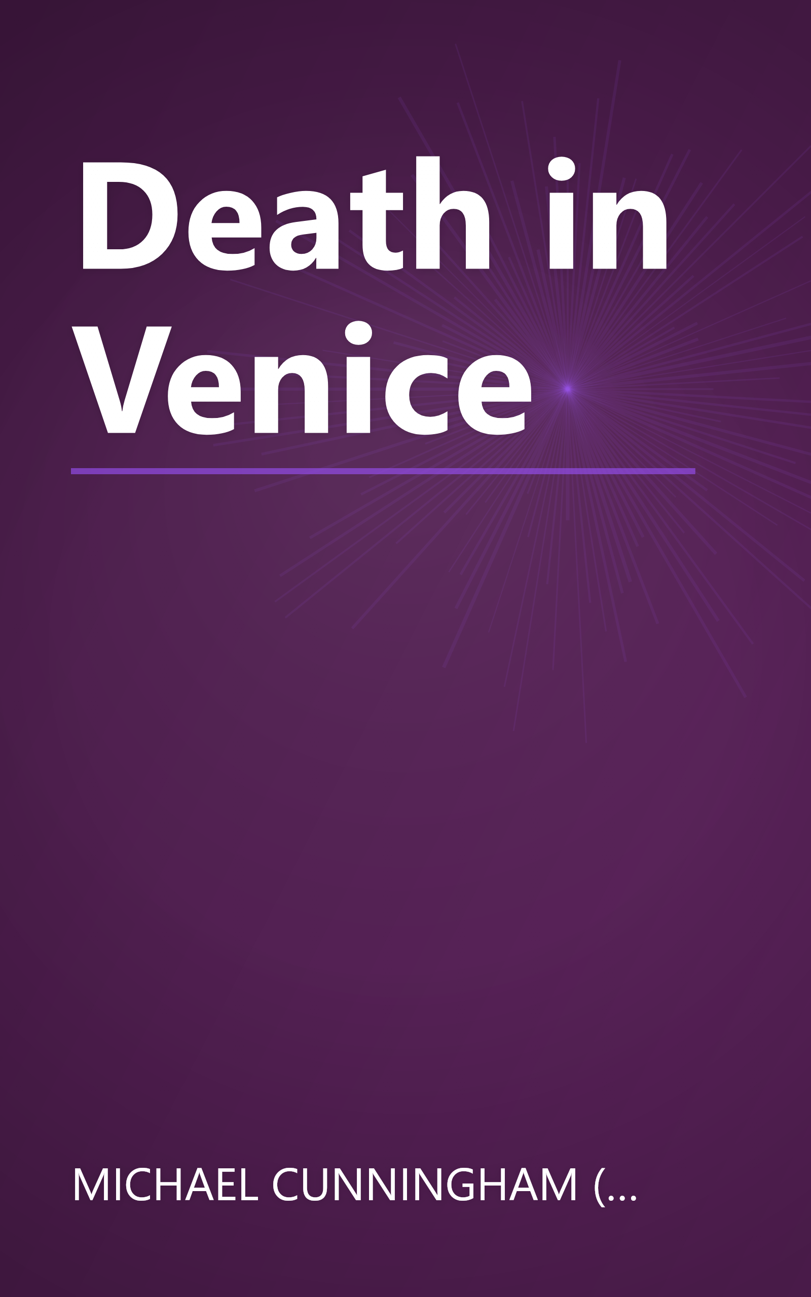 Death in Venice book cover