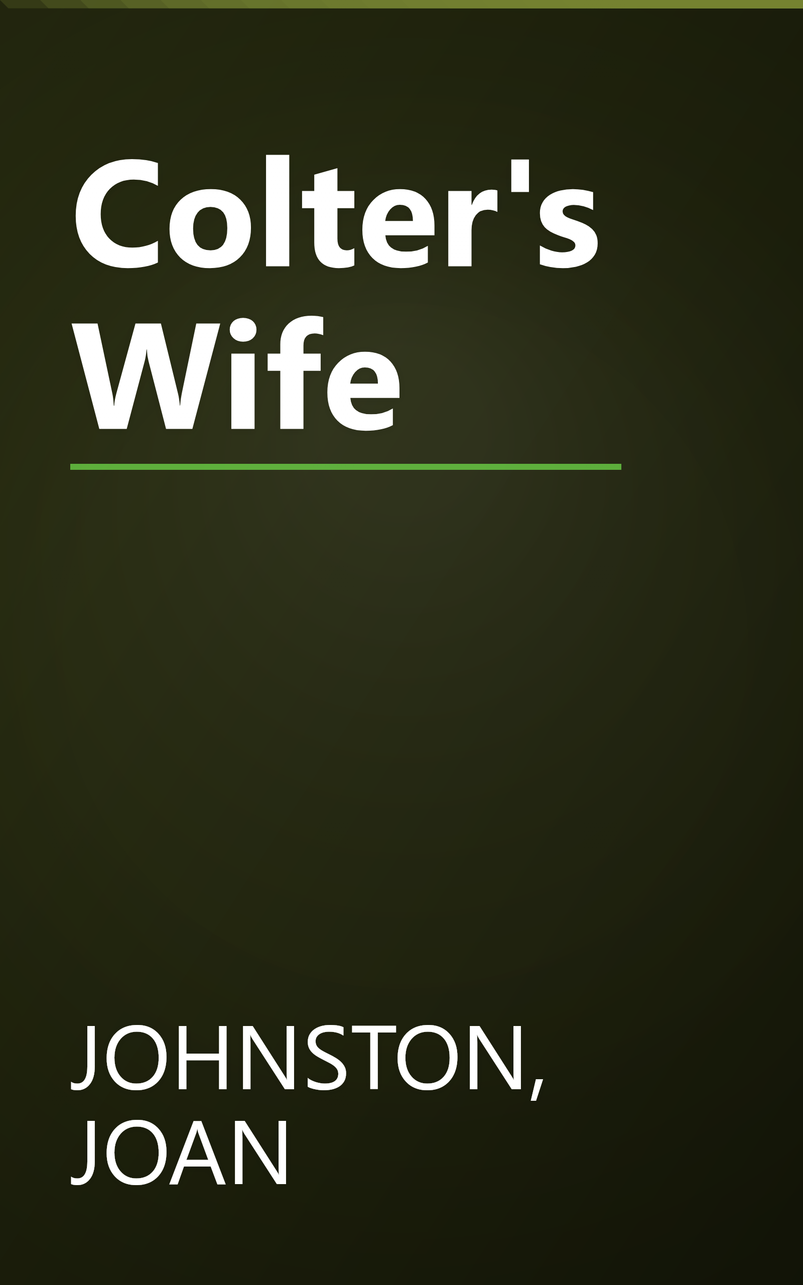 Colter's Wife book cover