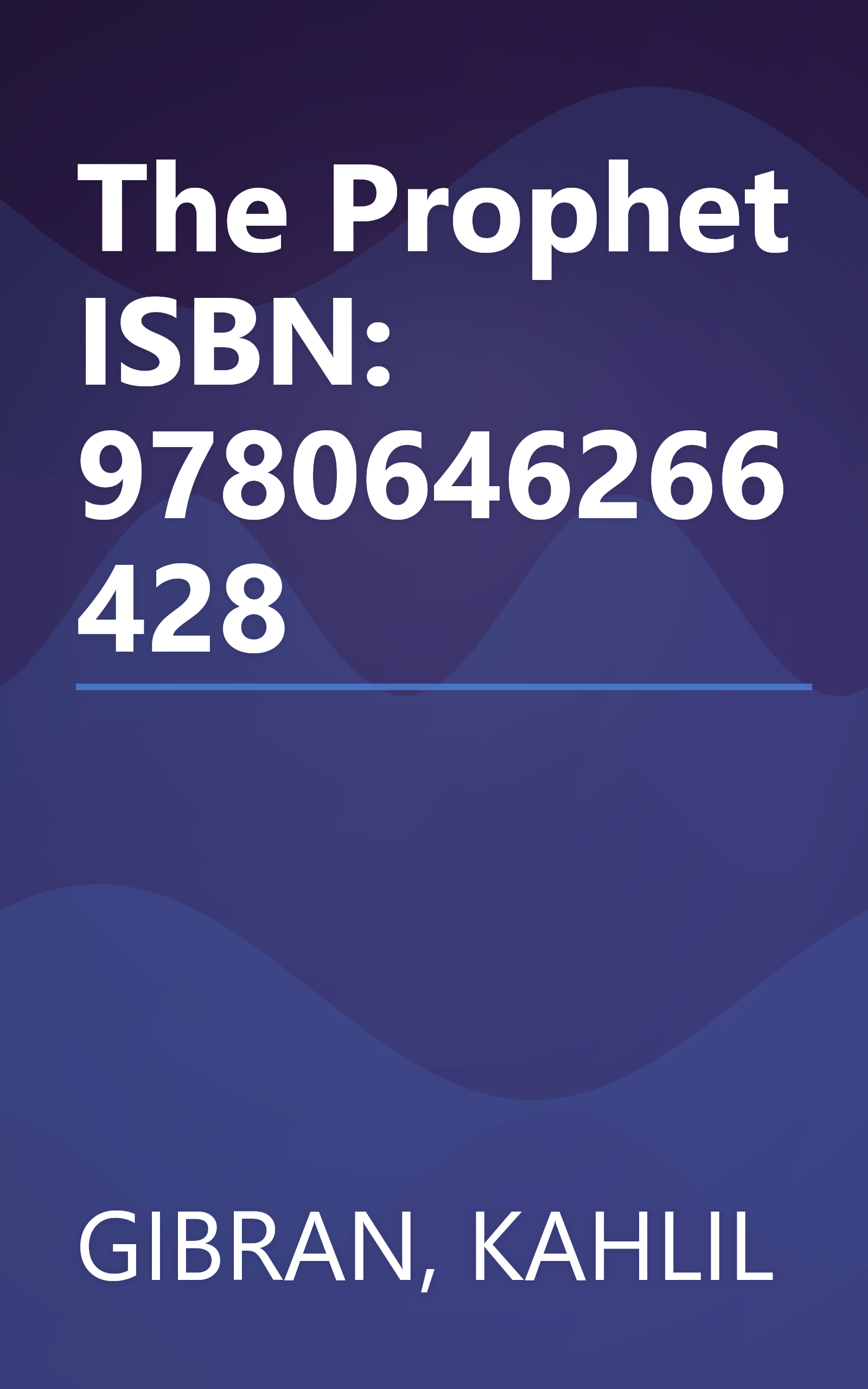 The Prophet    ISBN: 9780646266428 book cover