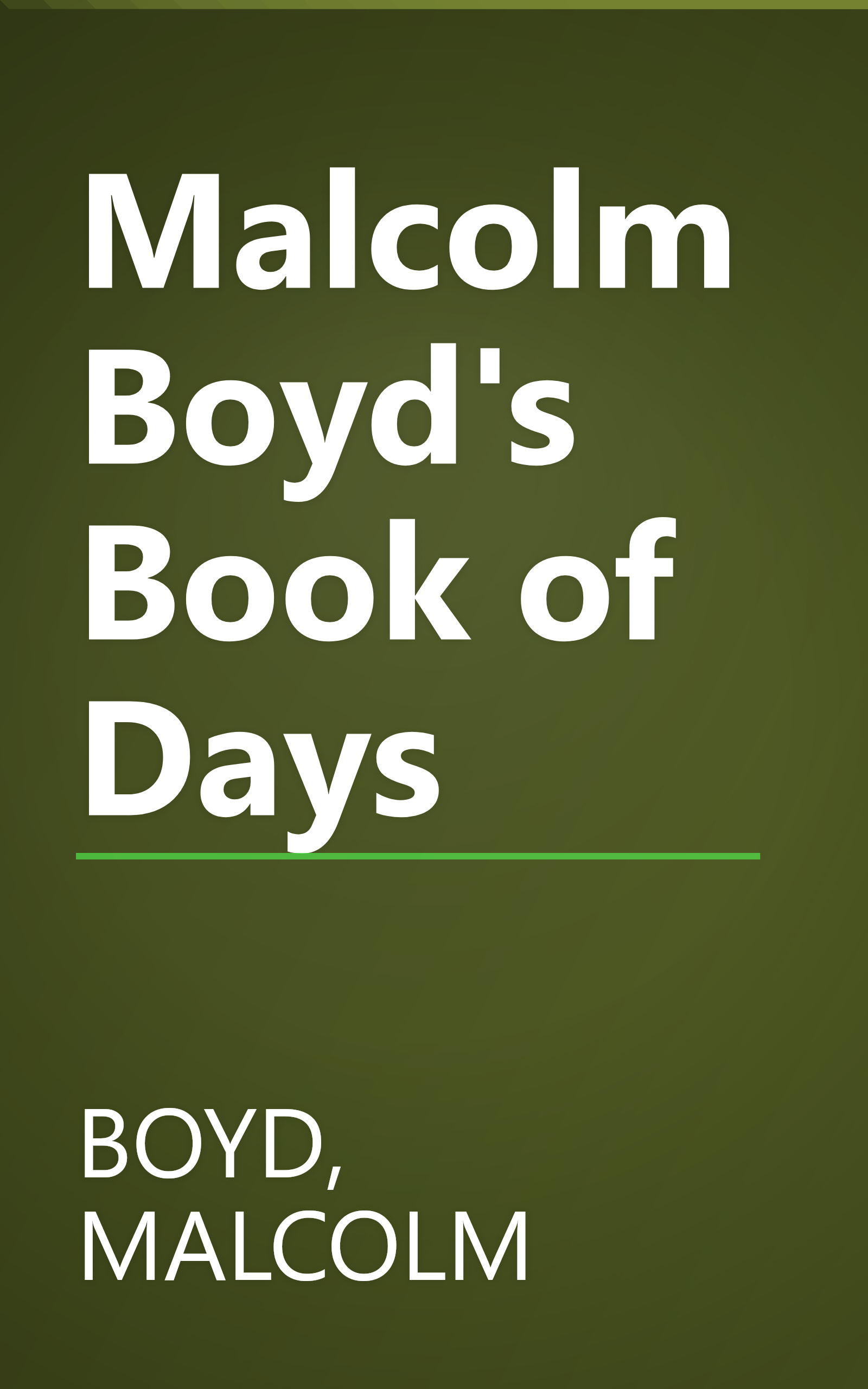 Malcolm Boyd's Book of Days book cover