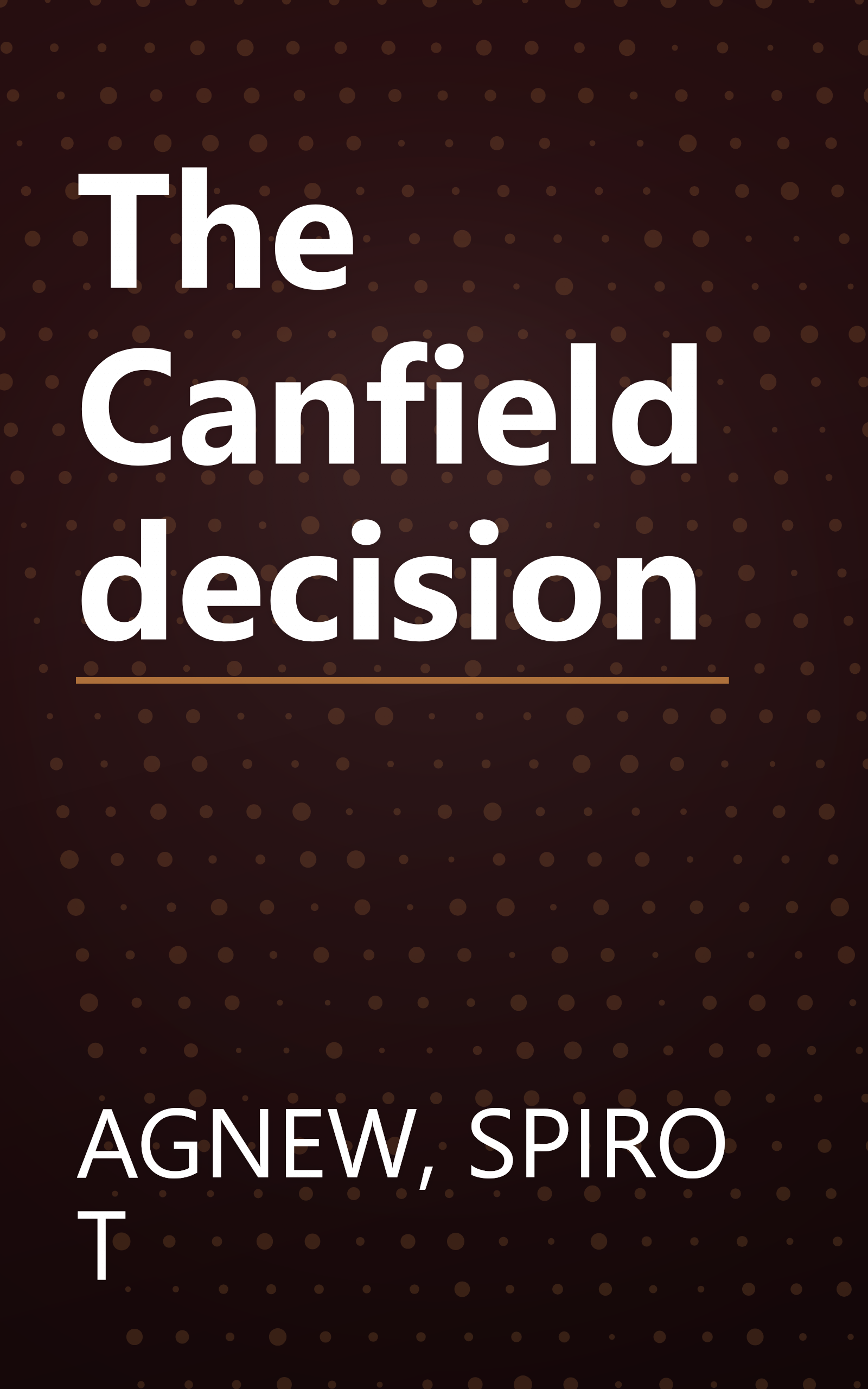 The Canfield decision book cover
