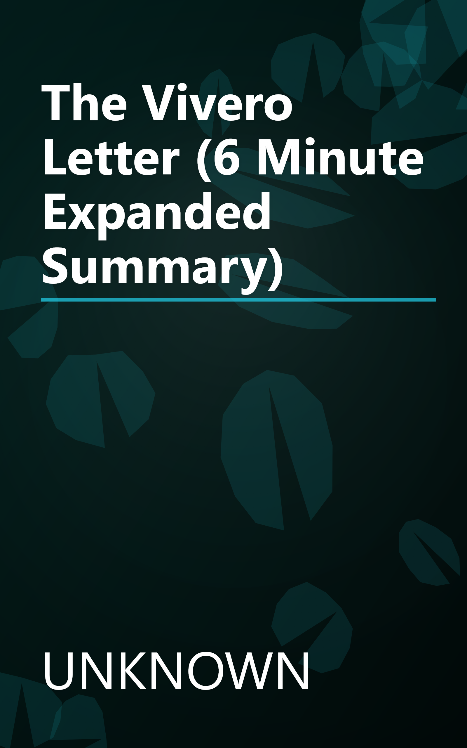 The Vivero Letter (6 Minute   Expanded Summary) book cover