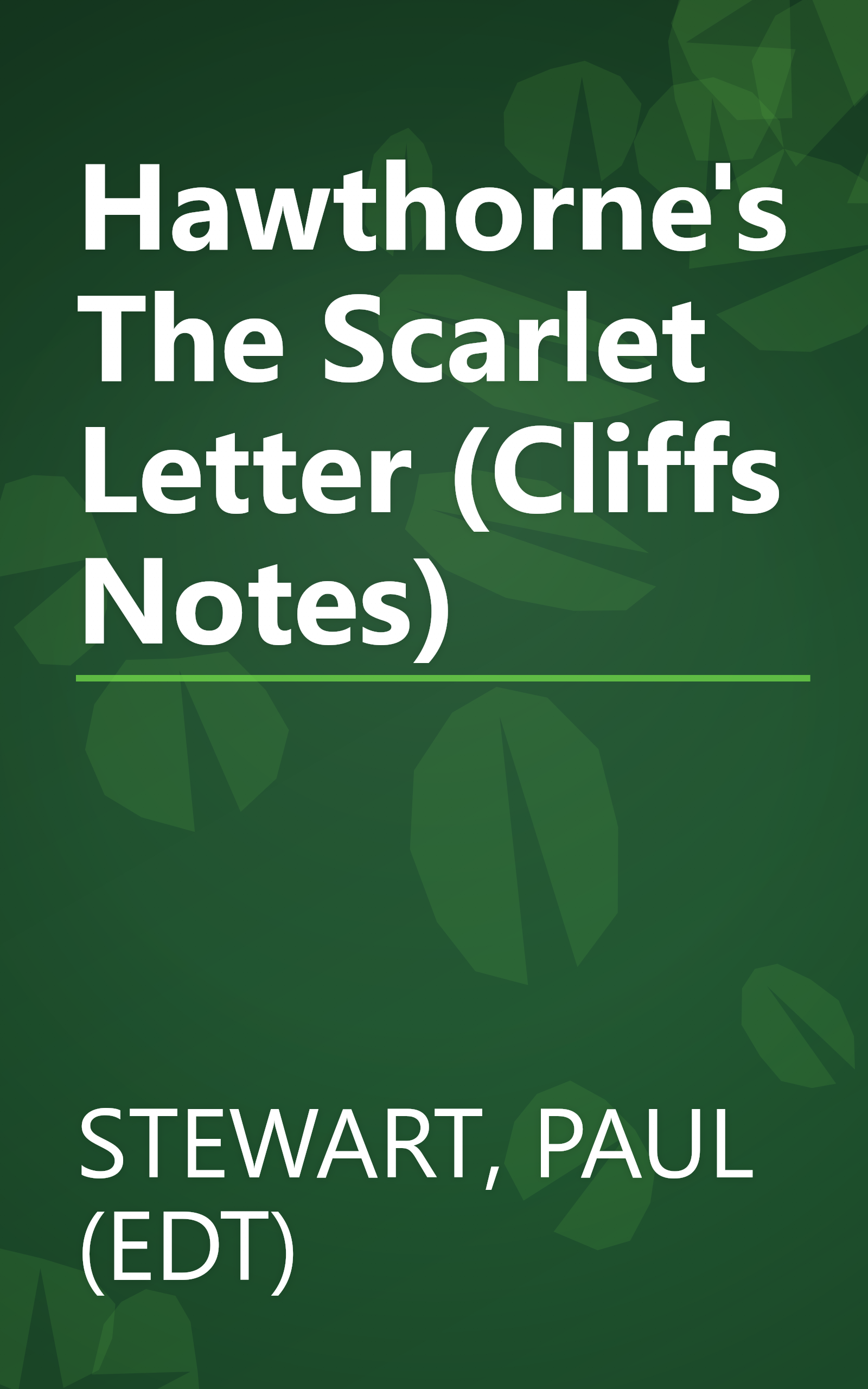 Hawthorne's The Scarlet Letter (Cliffs Notes) book cover