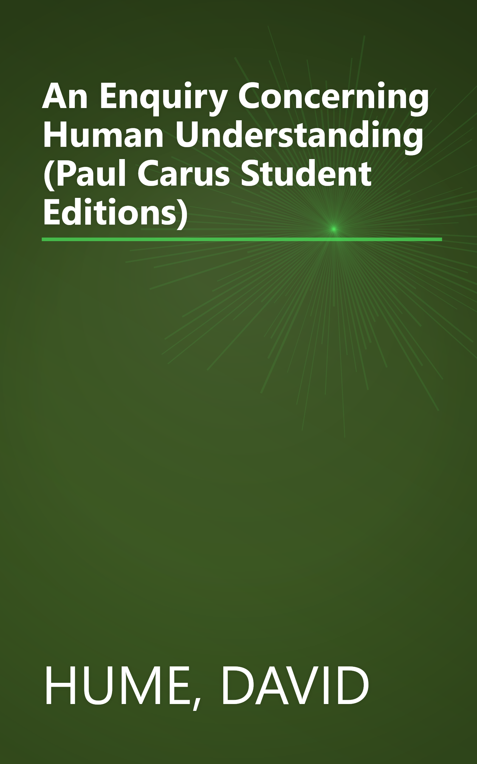 An Enquiry Concerning Human Understanding (Paul Carus Student Editions) book cover