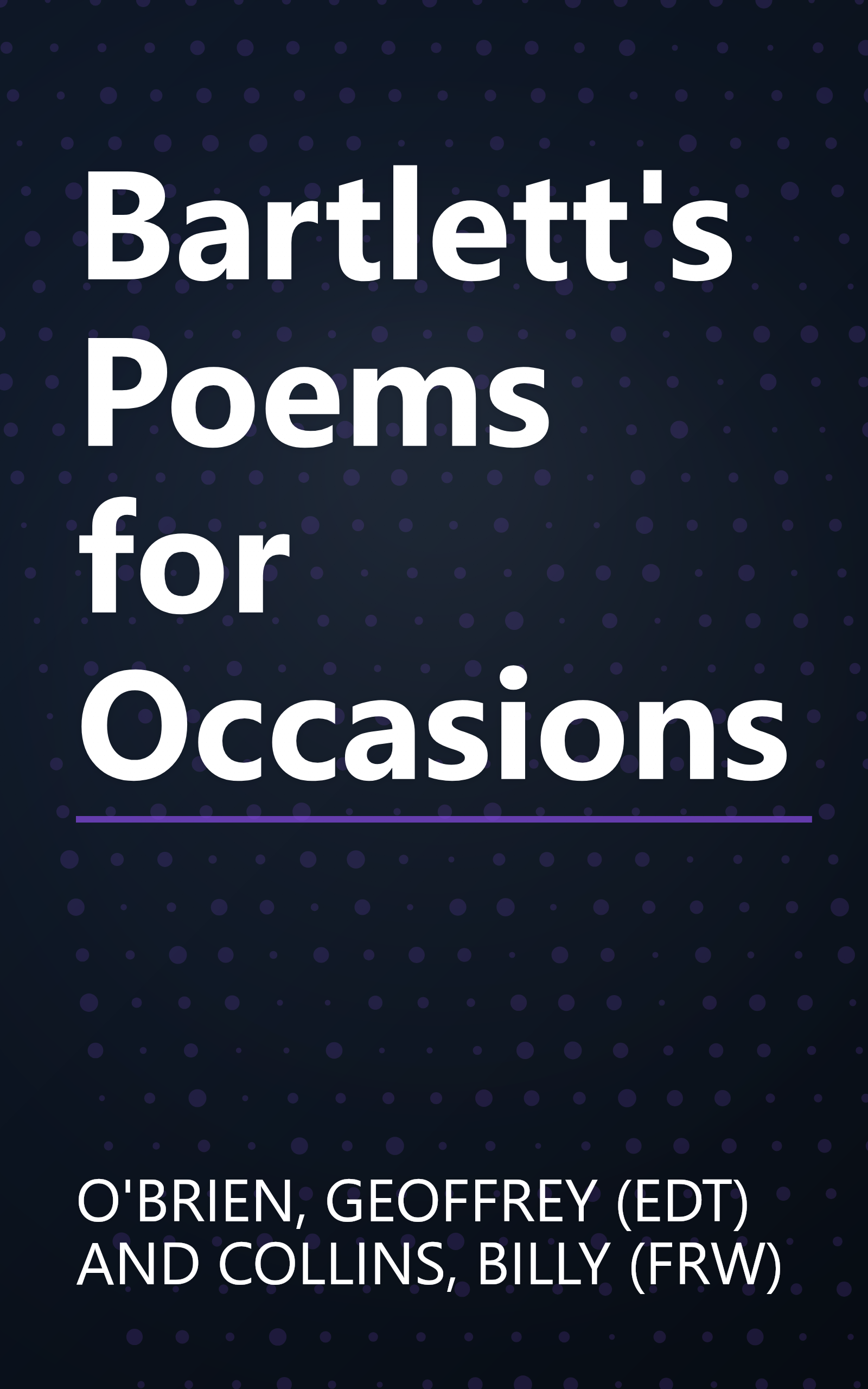 Bartlett's Poems for Occasions book cover
