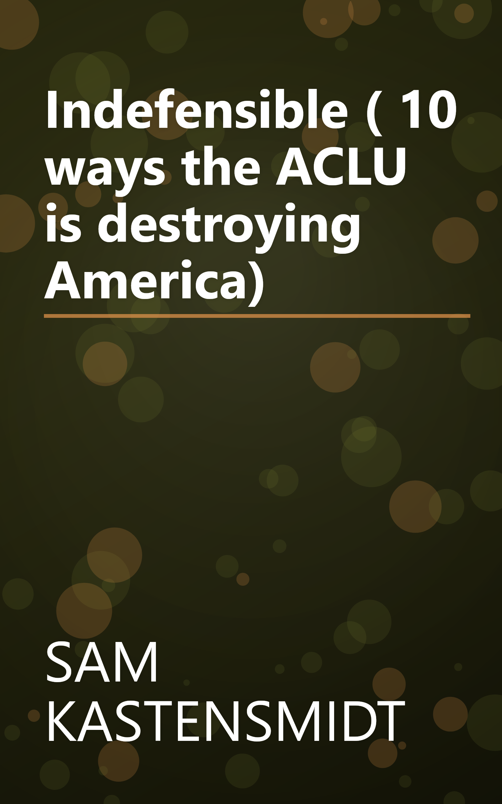 Indefensible ( 10 ways the ACLU is destroying America) book cover