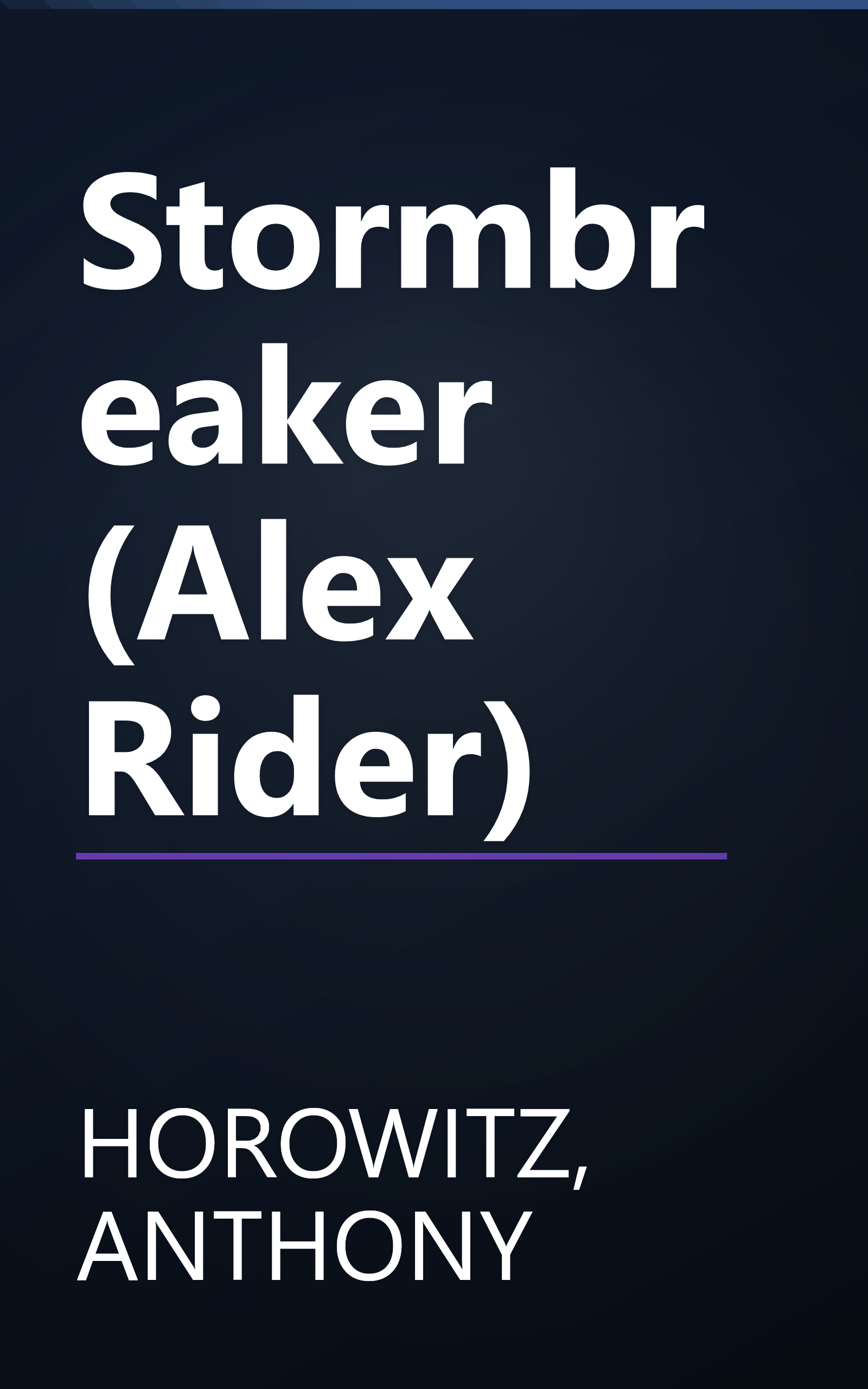 Stormbreaker (Alex Rider) book cover