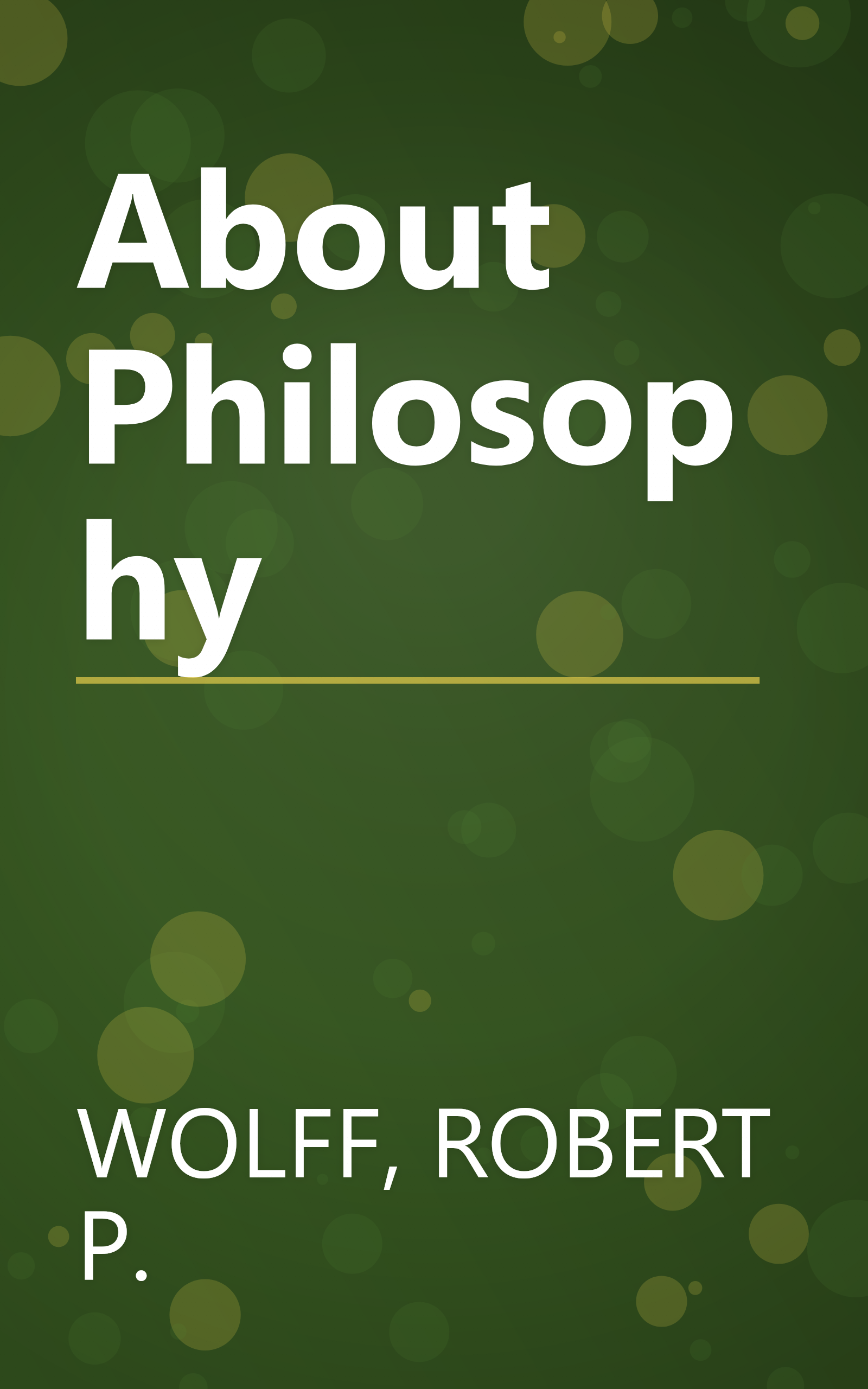 About Philosophy book cover