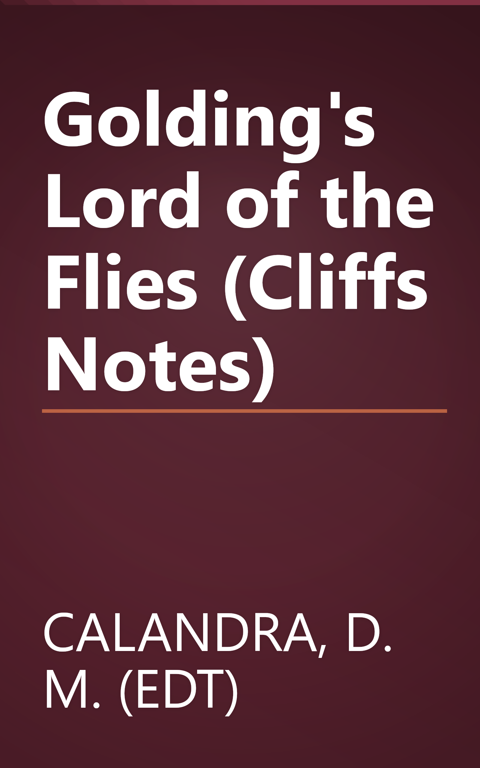 Golding's Lord of the Flies (Cliffs Notes) book cover