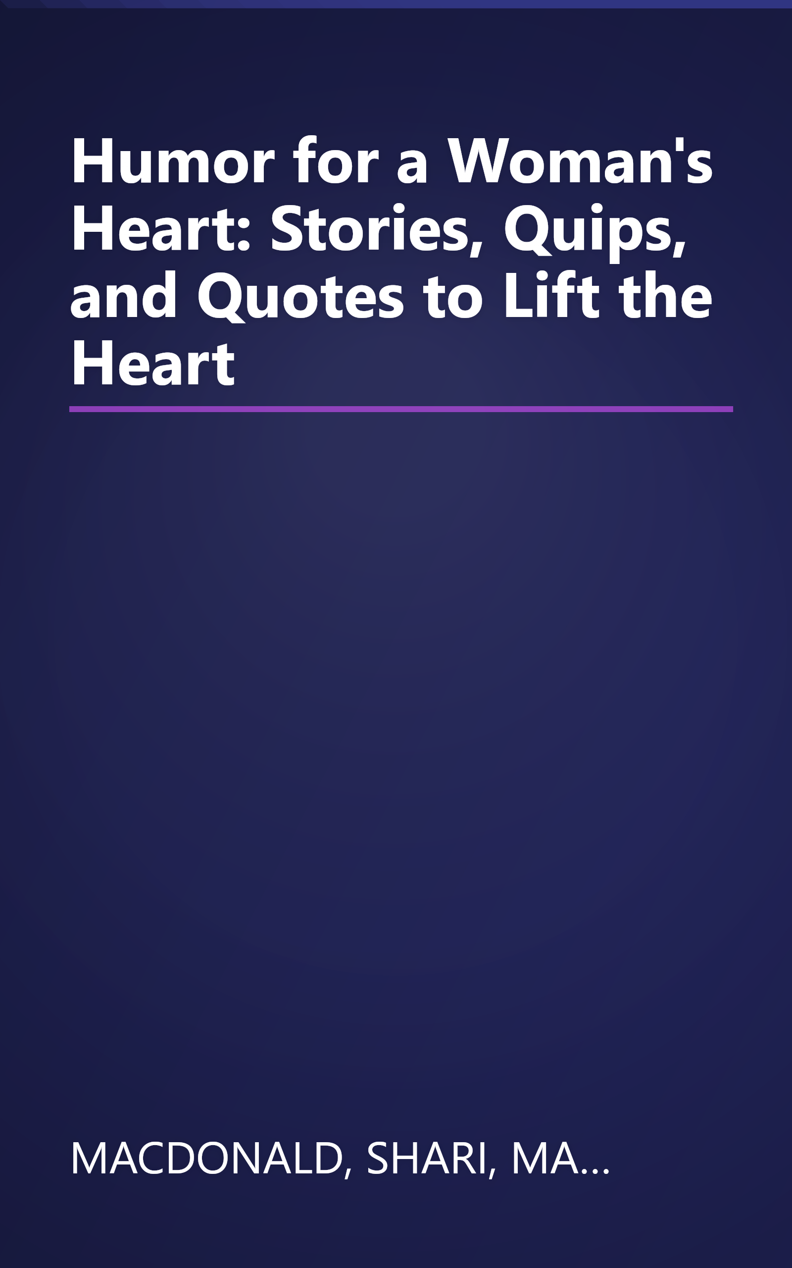 Humor for a Woman's Heart: Stories, Quips, and Quotes to Lift the Heart book cover