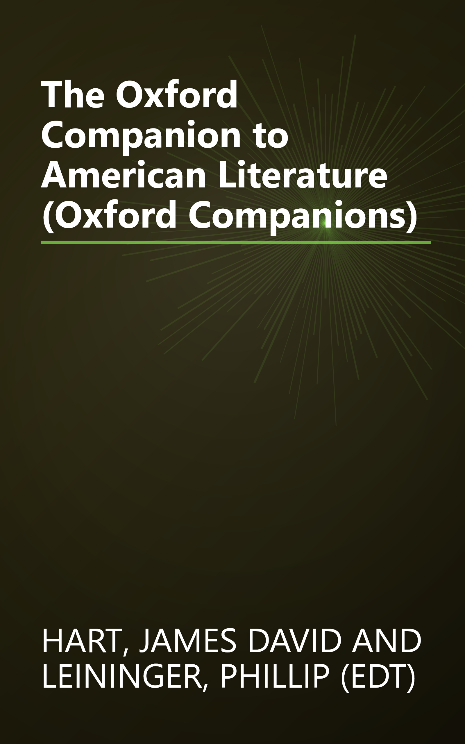 The Oxford Companion to American Literature (Oxford Companions) book cover