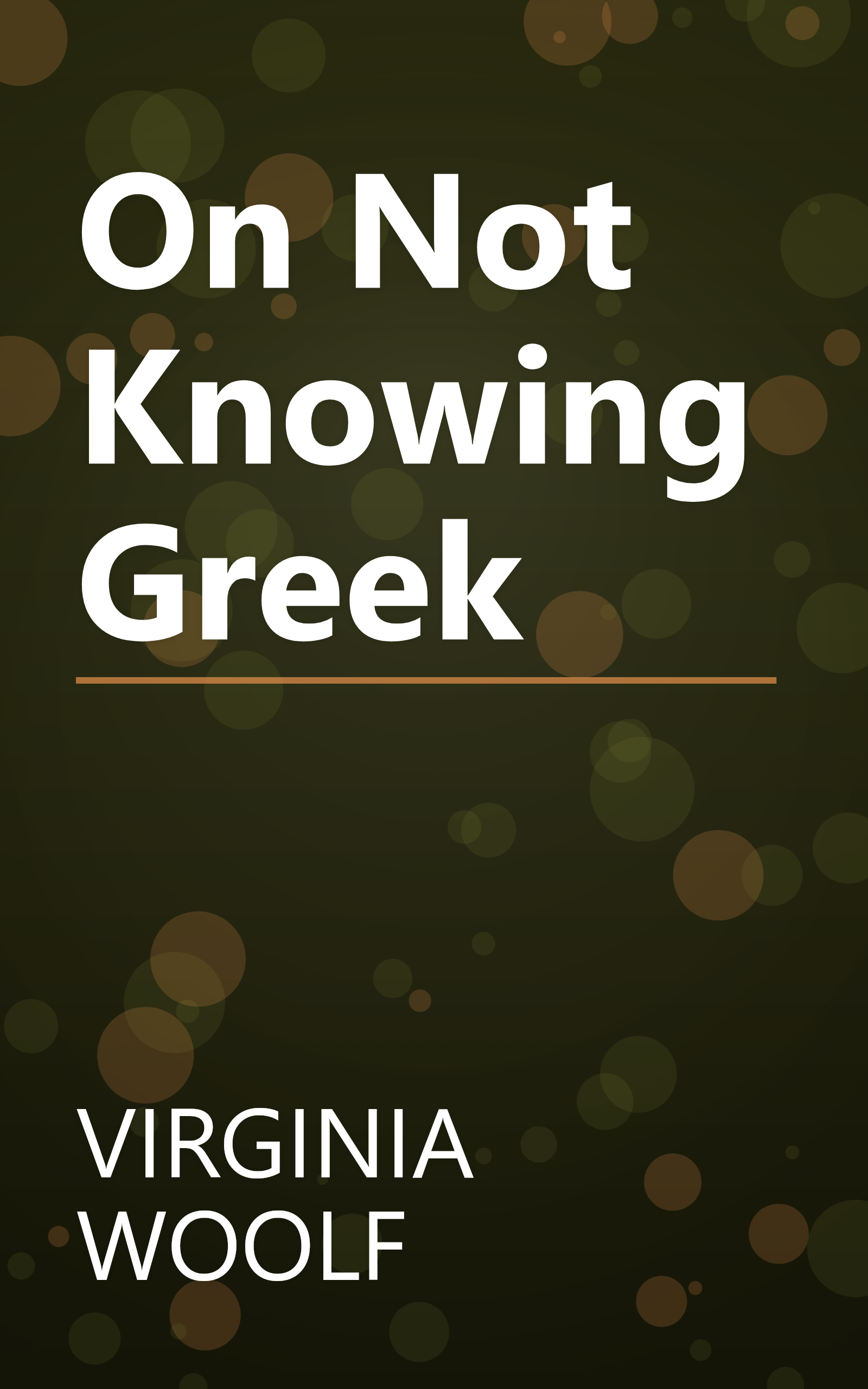 On Not Knowing Greek book cover