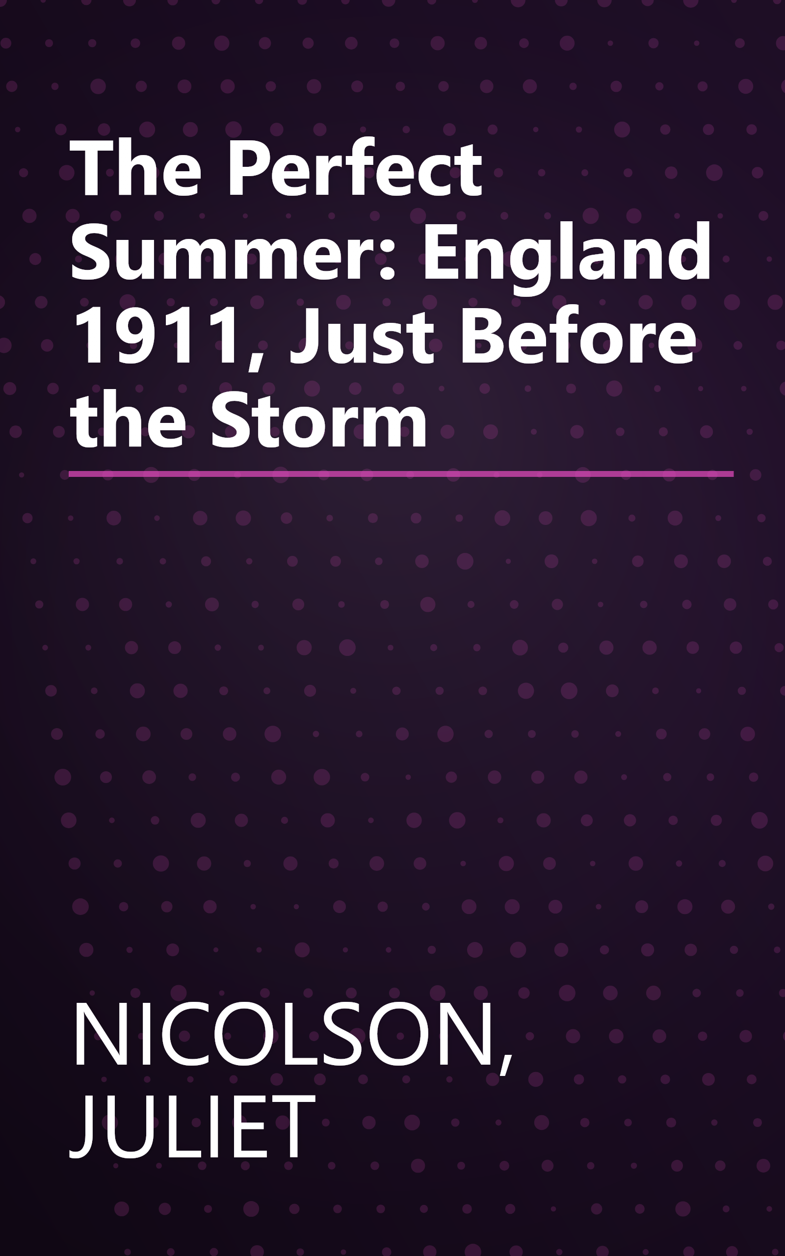 The Perfect Summer: England 1911, Just Before the Storm book cover