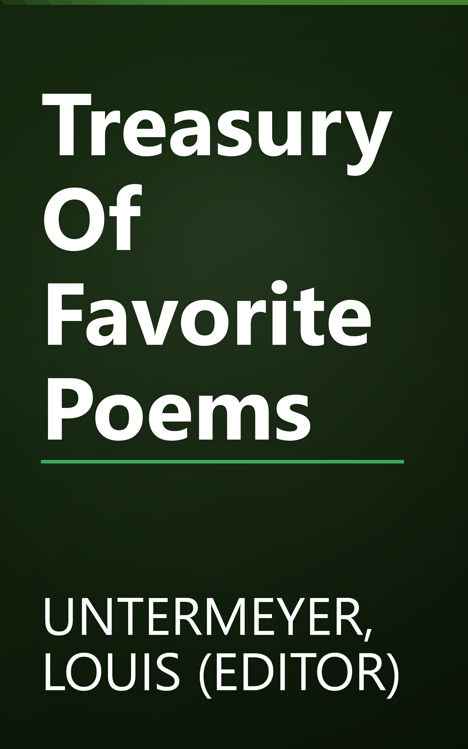 Treasury Of Favorite Poems book cover
