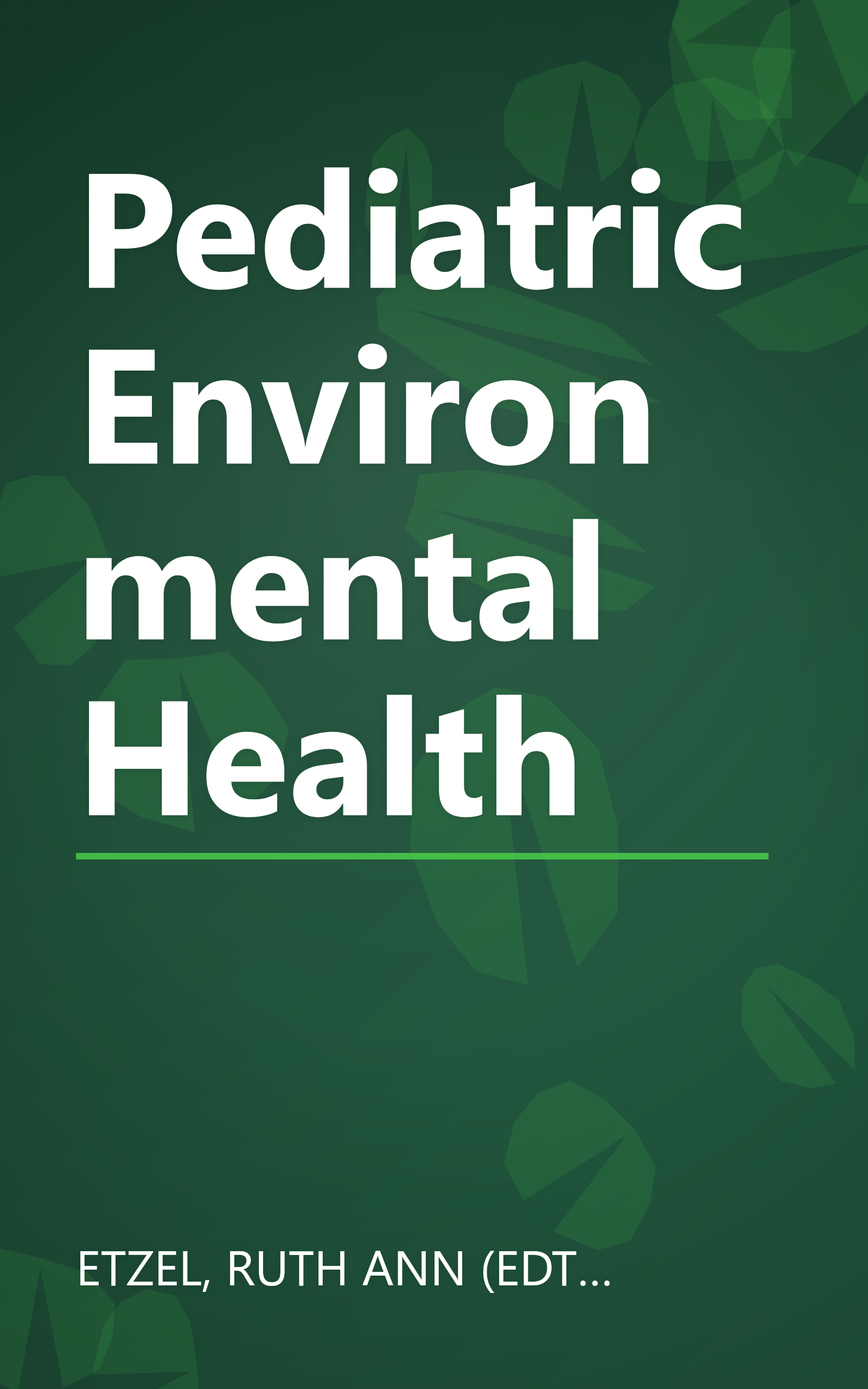 Pediatric Environmental Health book cover