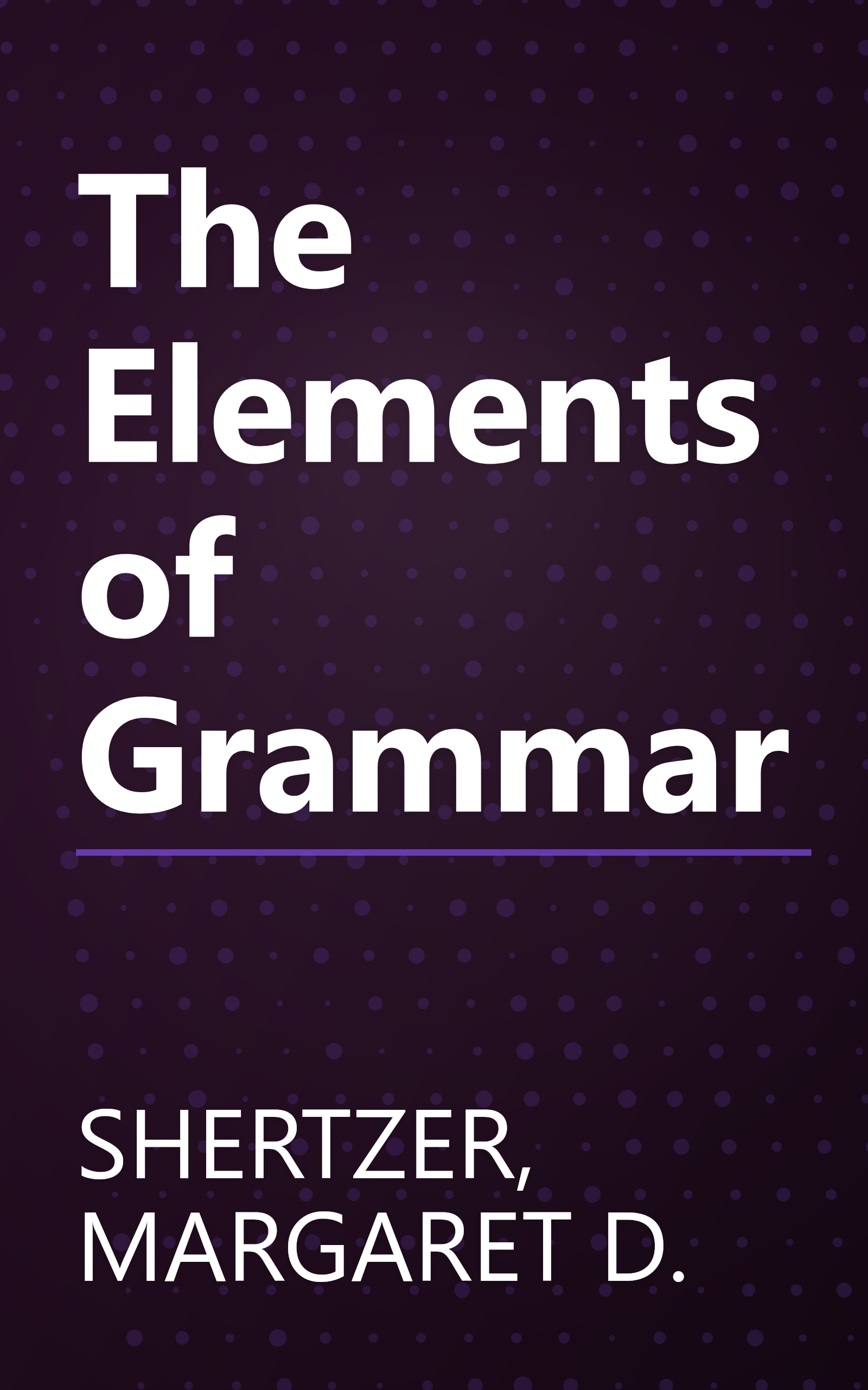 The Elements of Grammar book cover