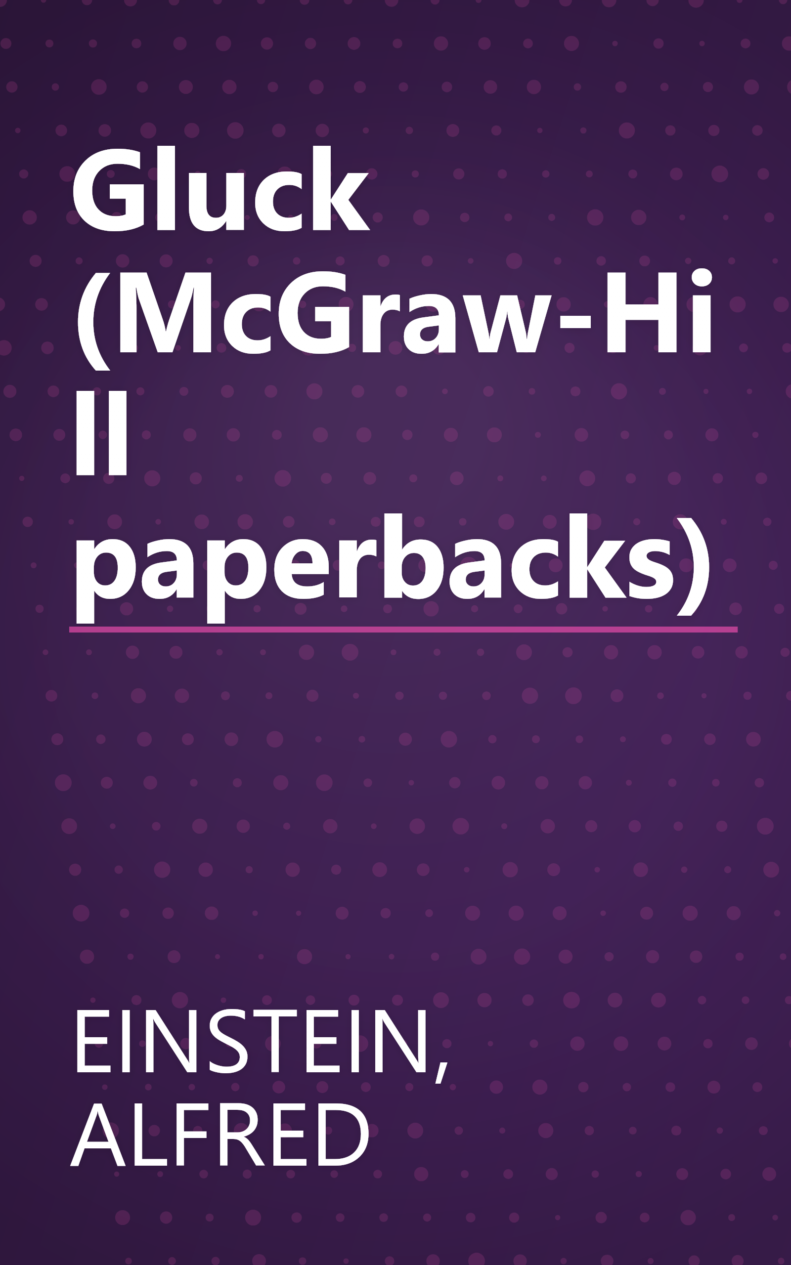 Gluck (McGraw-Hill paperbacks) book cover