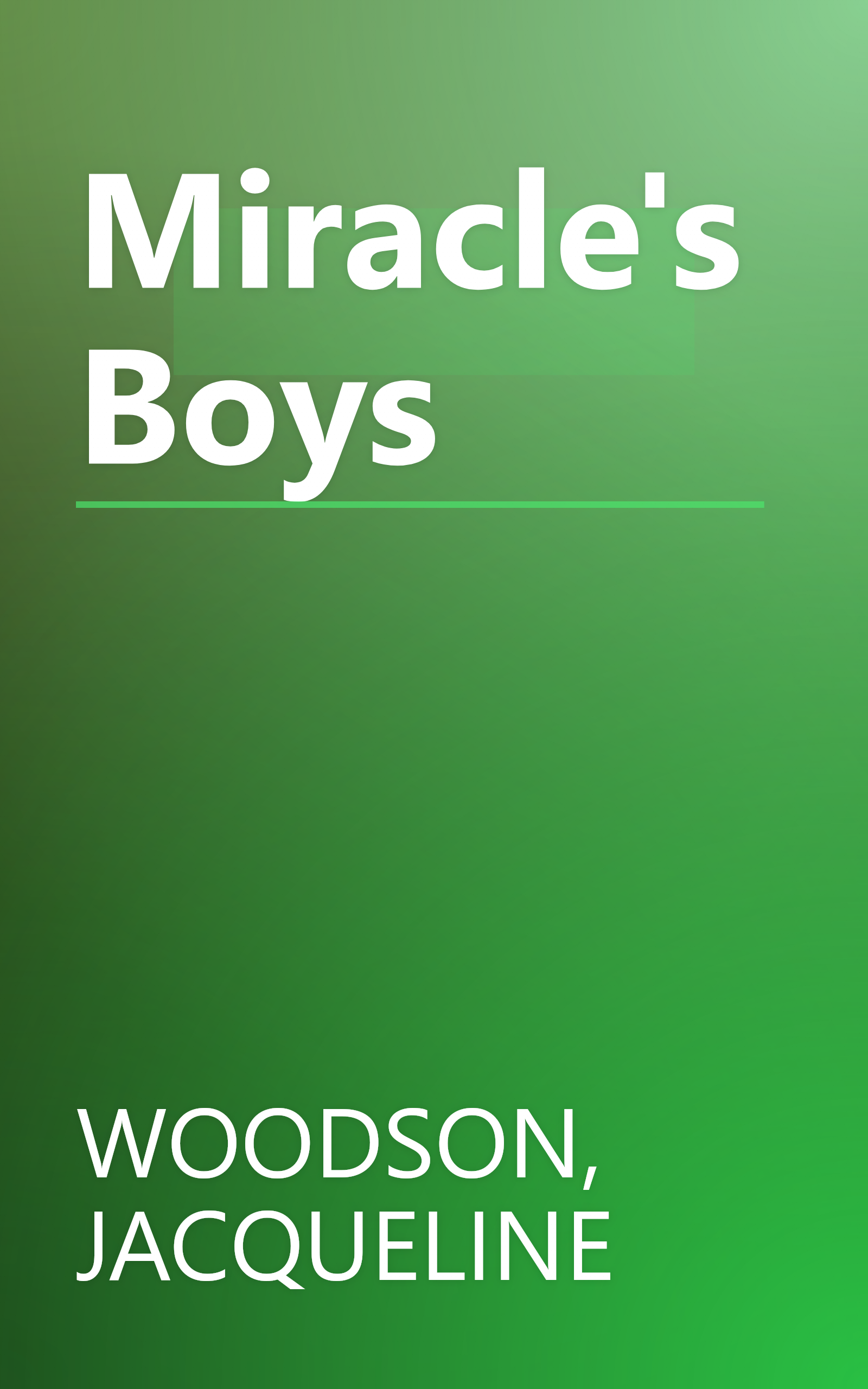 Miracle's Boys book cover