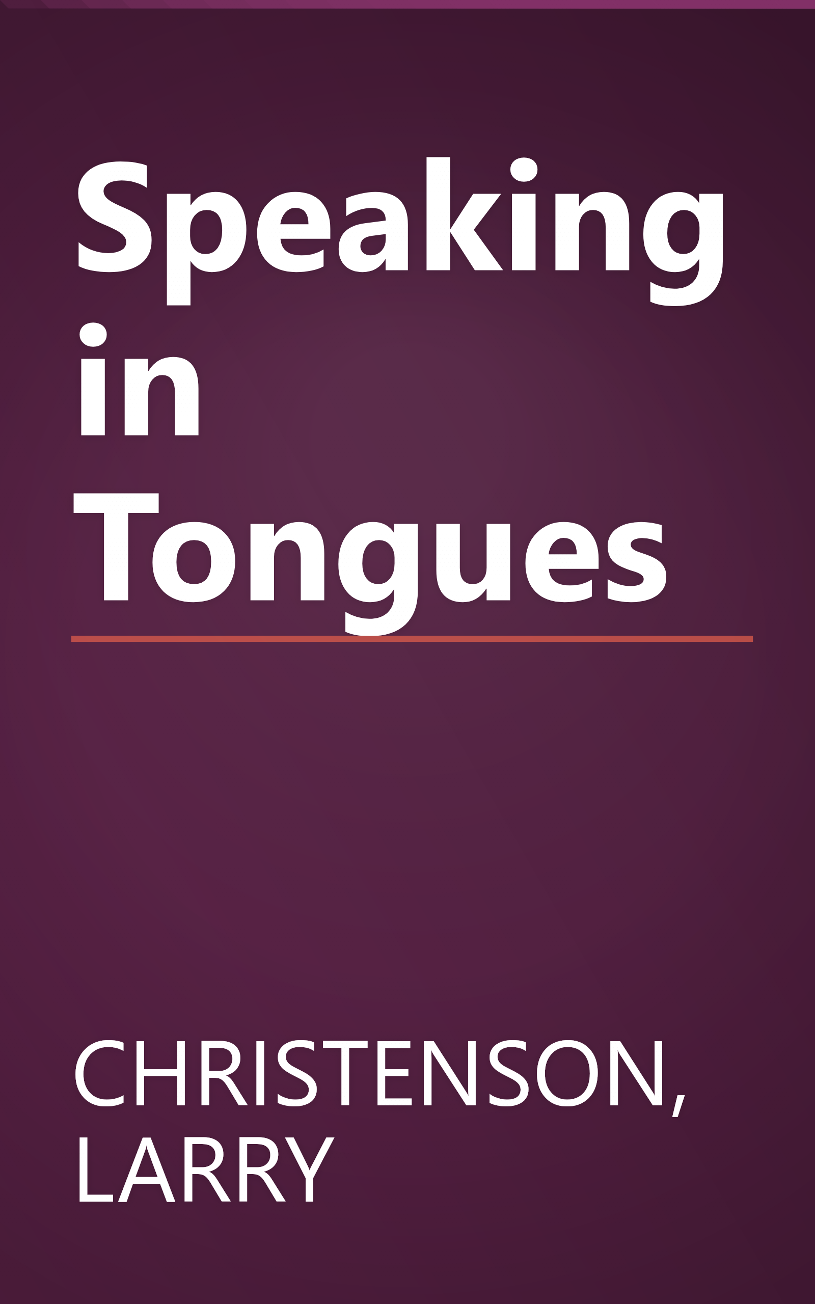Speaking in Tongues book cover
