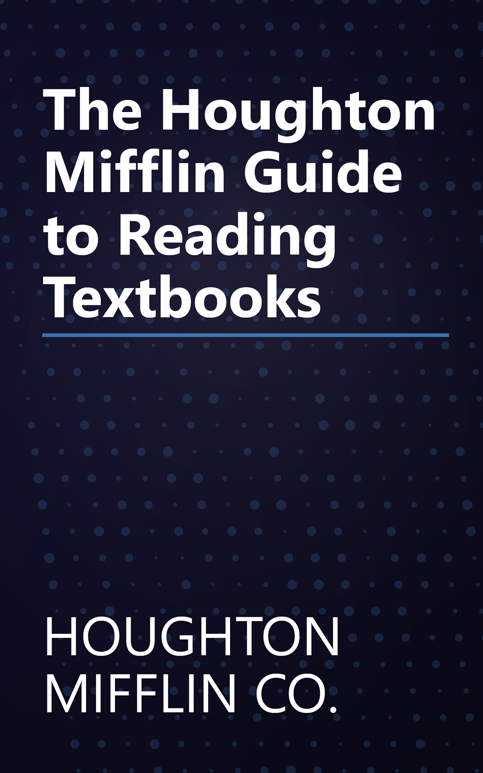 The Houghton Mifflin Guide to Reading Textbooks book cover