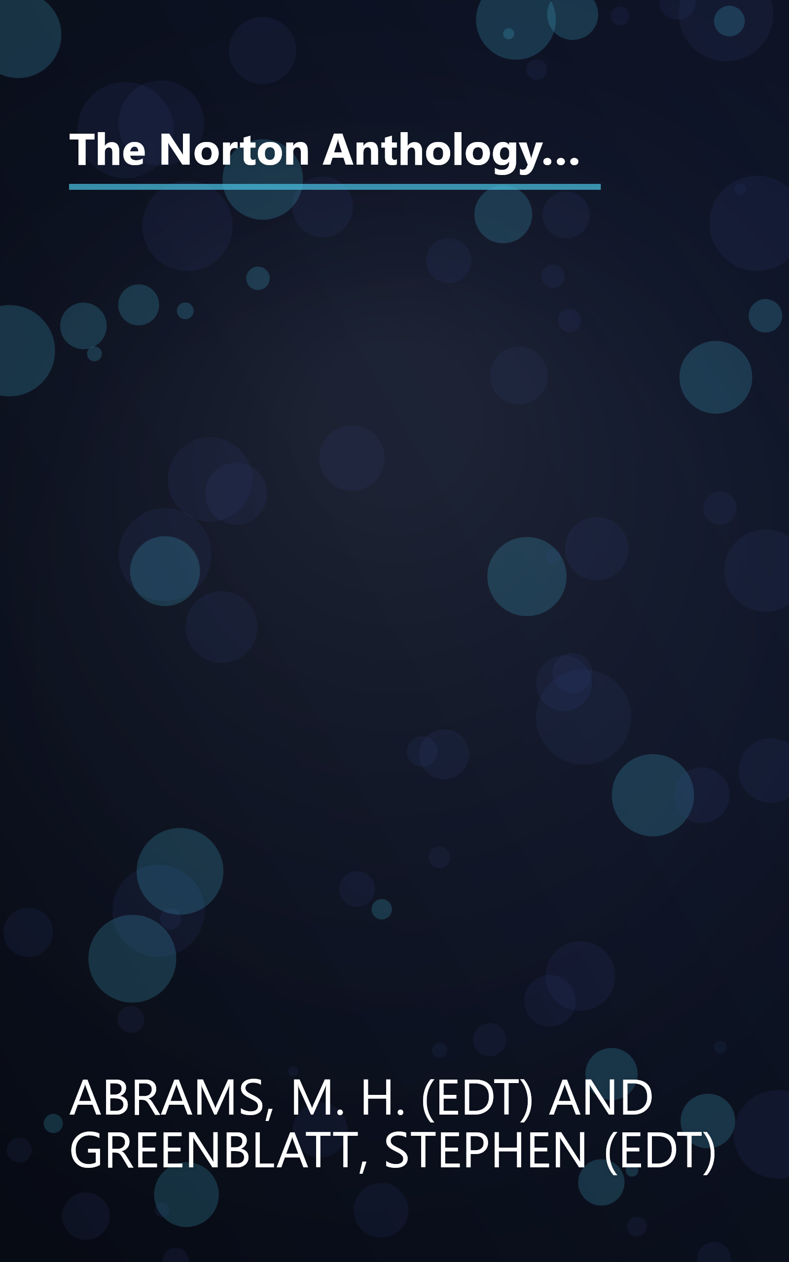 The Norton Anthology of English Literature, the Major Authors: The Middle Ages Through the Restoration and the Eighteenth Century book cover