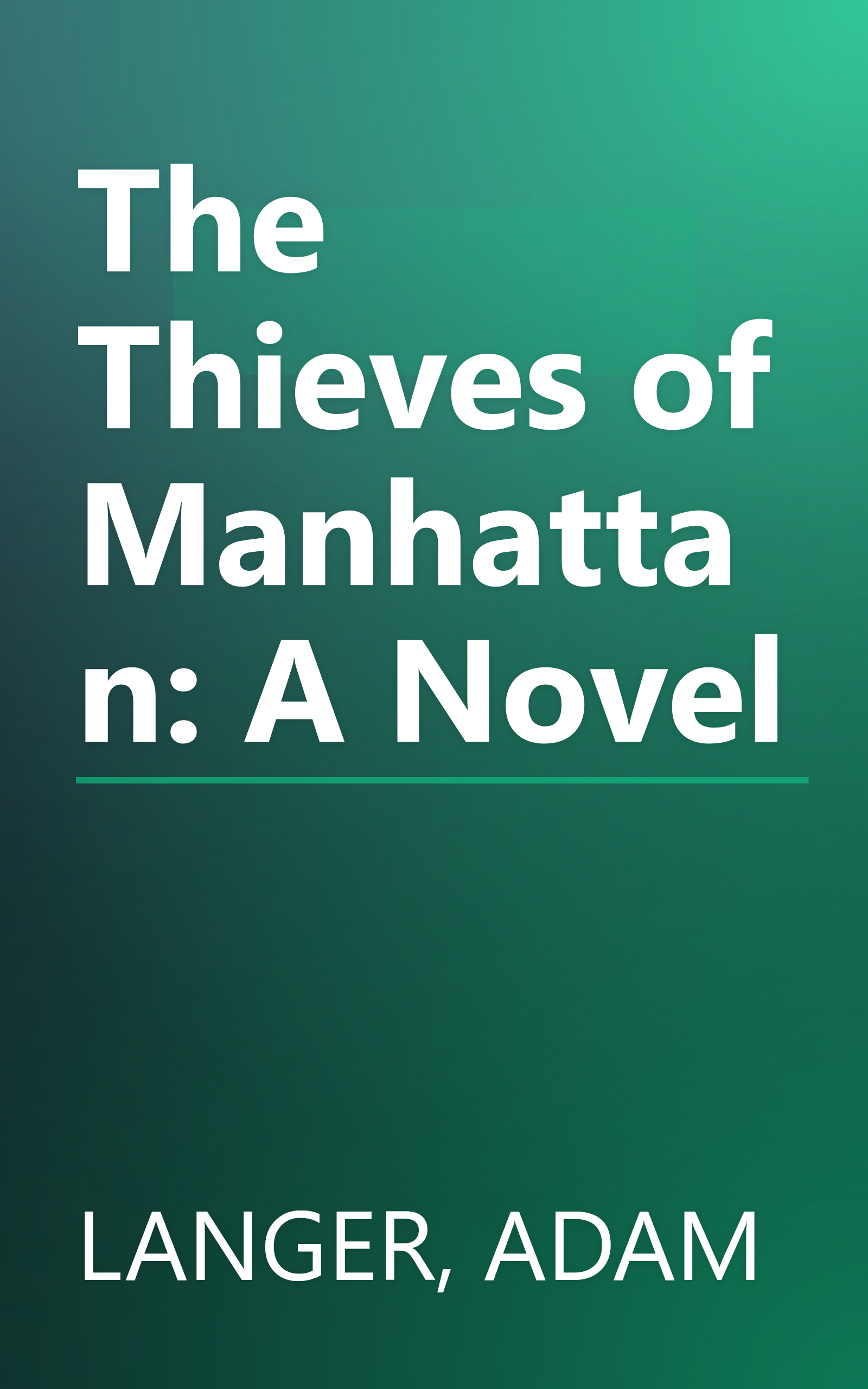 The Thieves of Manhattan: A Novel book cover