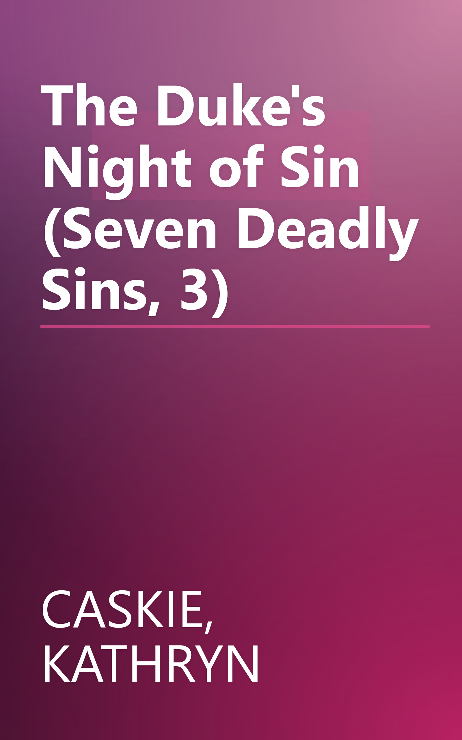 The Duke's Night of Sin (Seven Deadly Sins, 3) book cover
